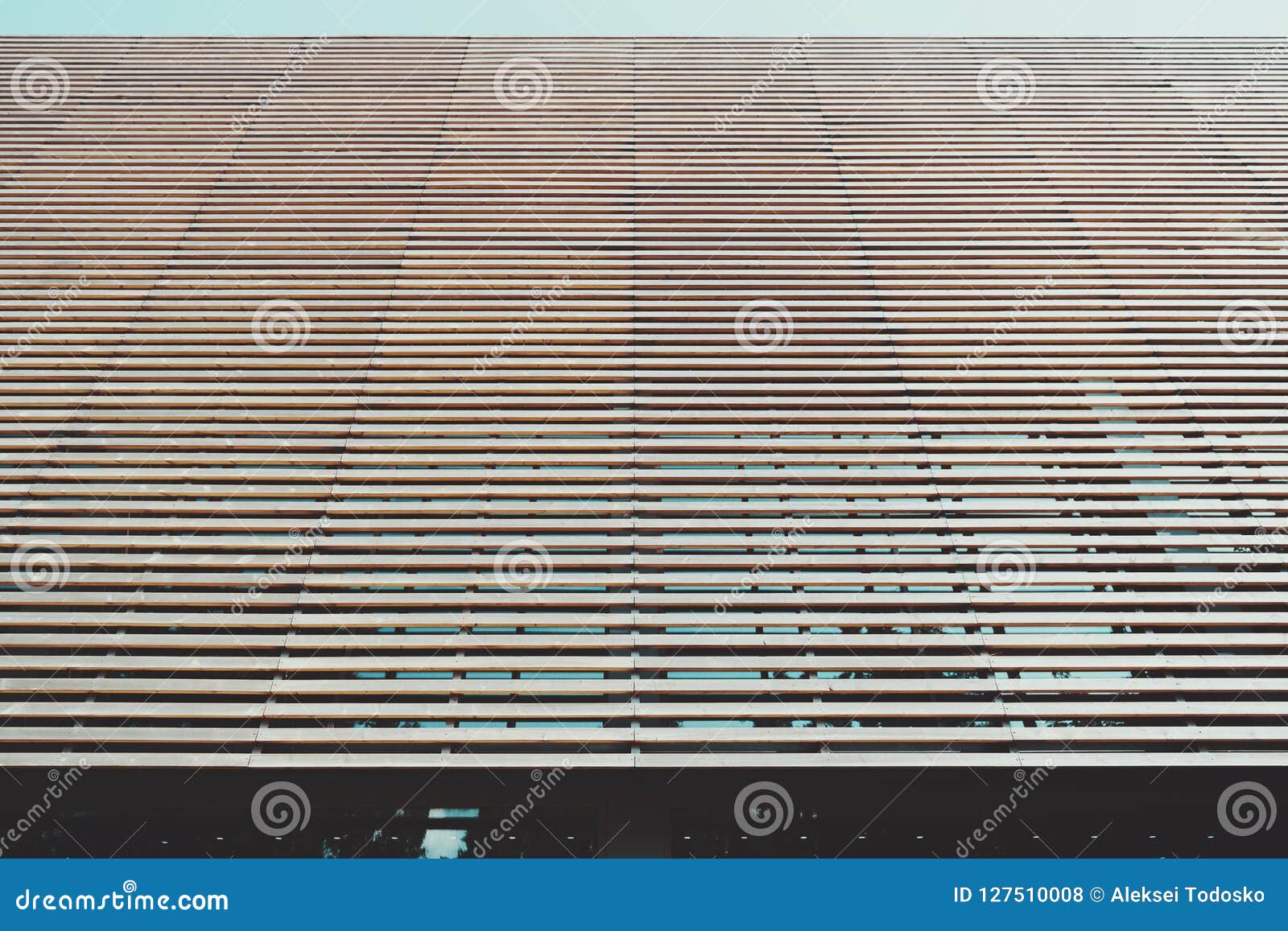 Wooden Front Elevation of a House Made of Timber Battens Stock Photo ...