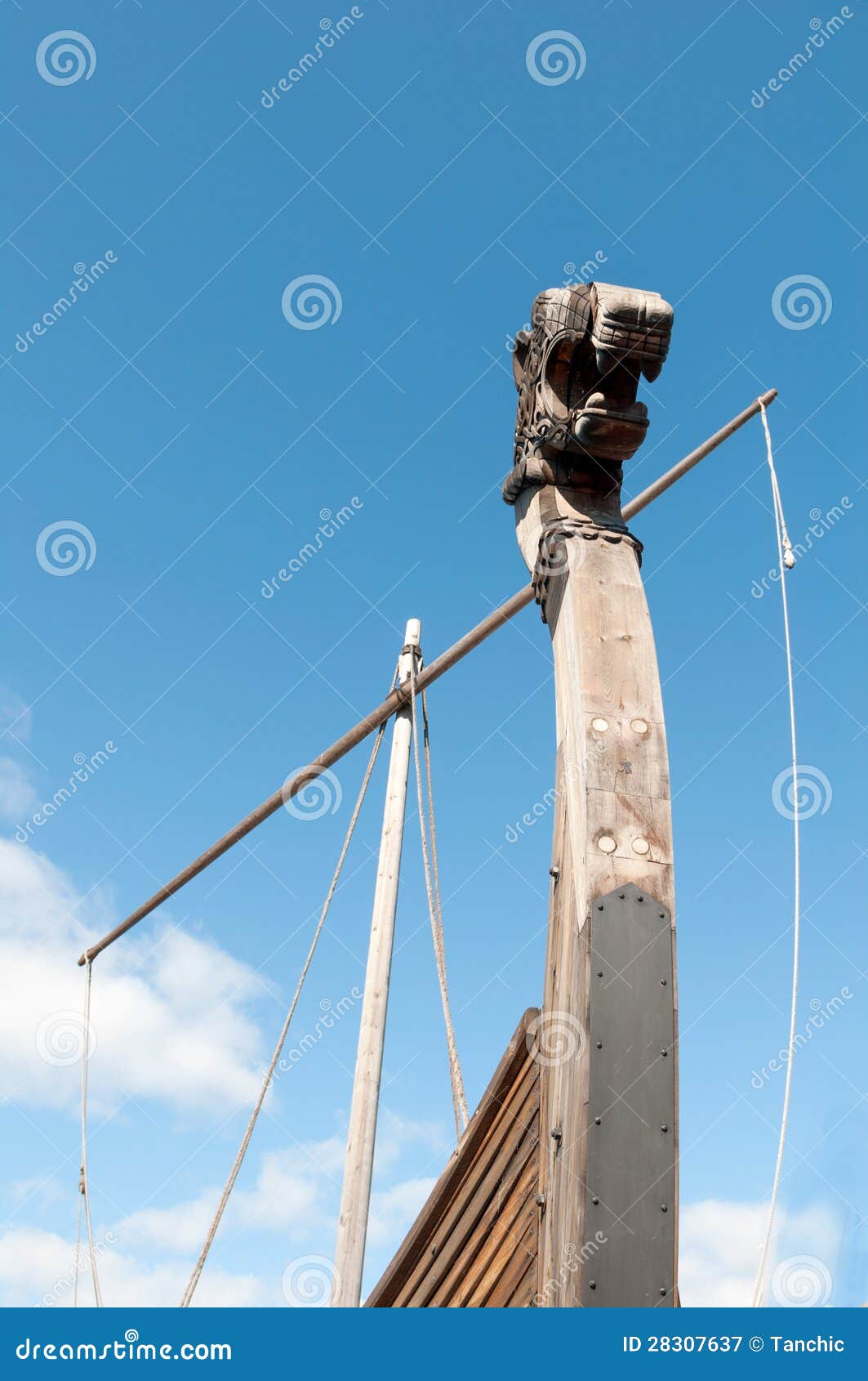 Wooden Front Part of the Ancient Viking Ship Stock Image - Image of ...