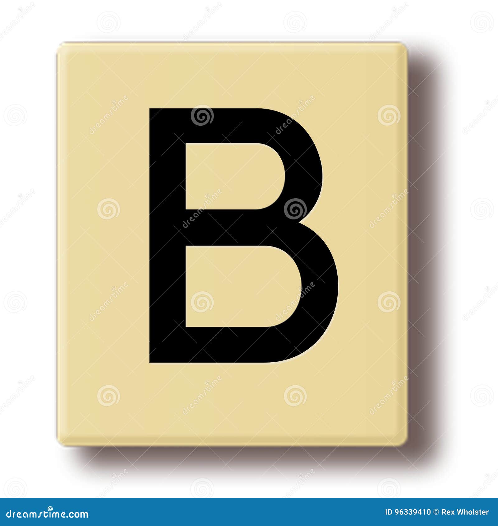 Wooden Game Tile with the Letter B Stock Illustration - Illustration of ...