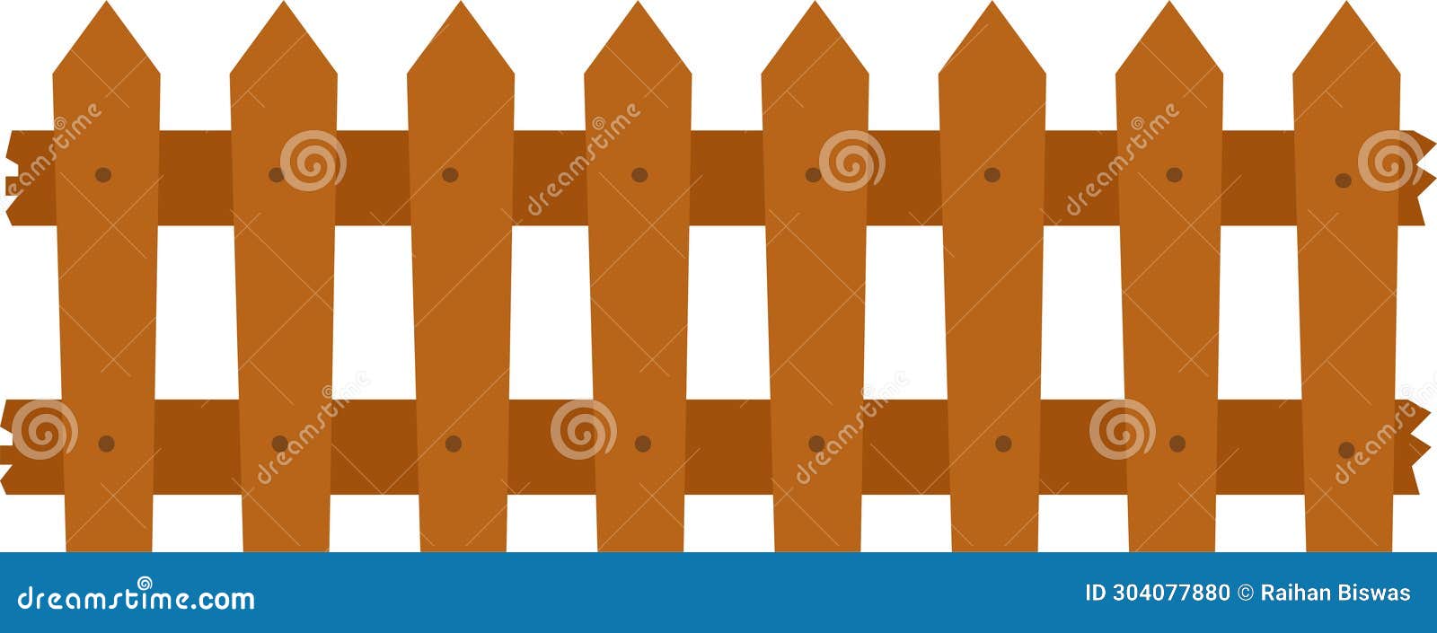 Wooden Garden Fence Vector Illustration Stock Vector - Illustration of ...