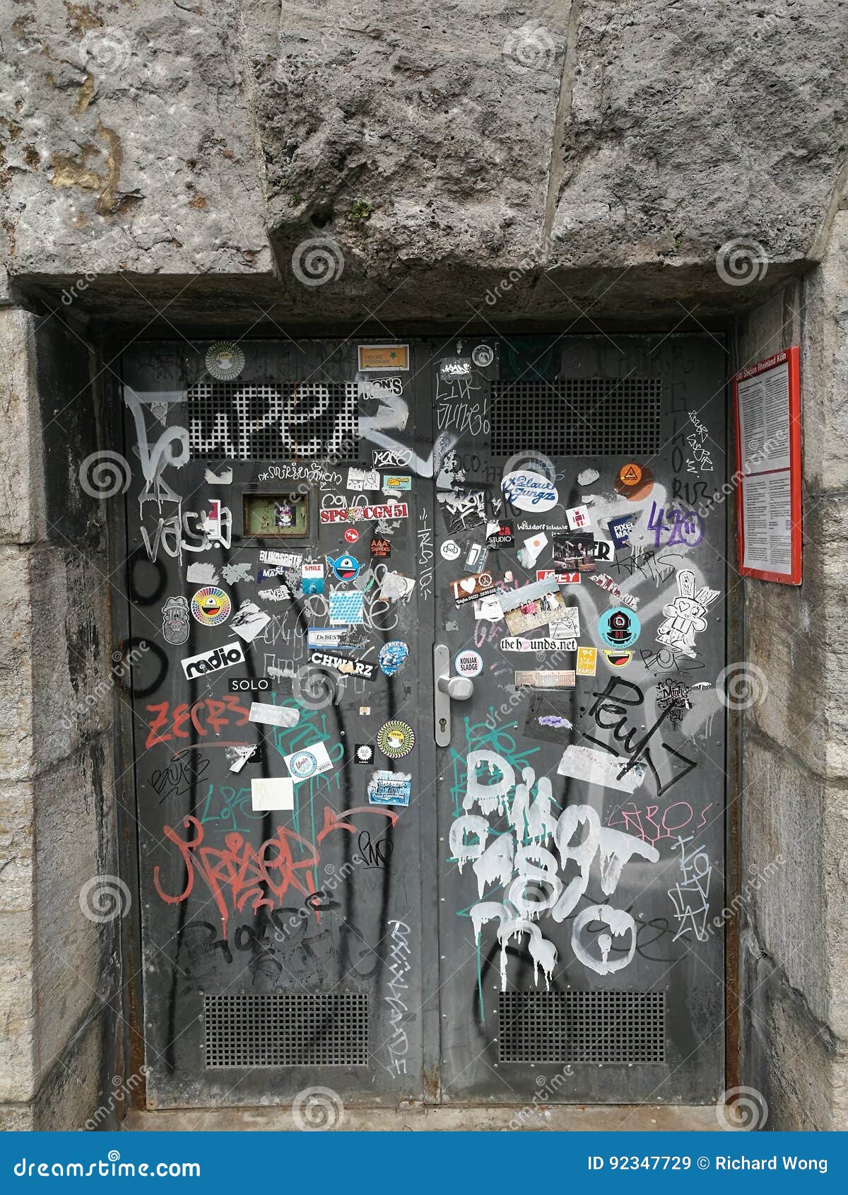Wooden Gate Being Painted with Graffiti Editorial Stock Image - Image ...
