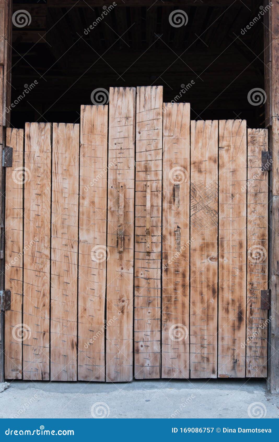 Wooden Gate Doors. Background with Rough Texture Stock Image - Image of ...