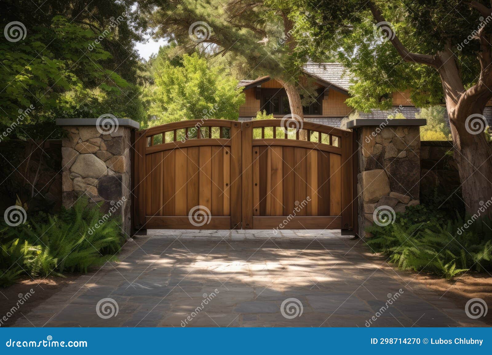Wooden Gate And Driveway Of Private Home Royalty-Free Stock Image ...