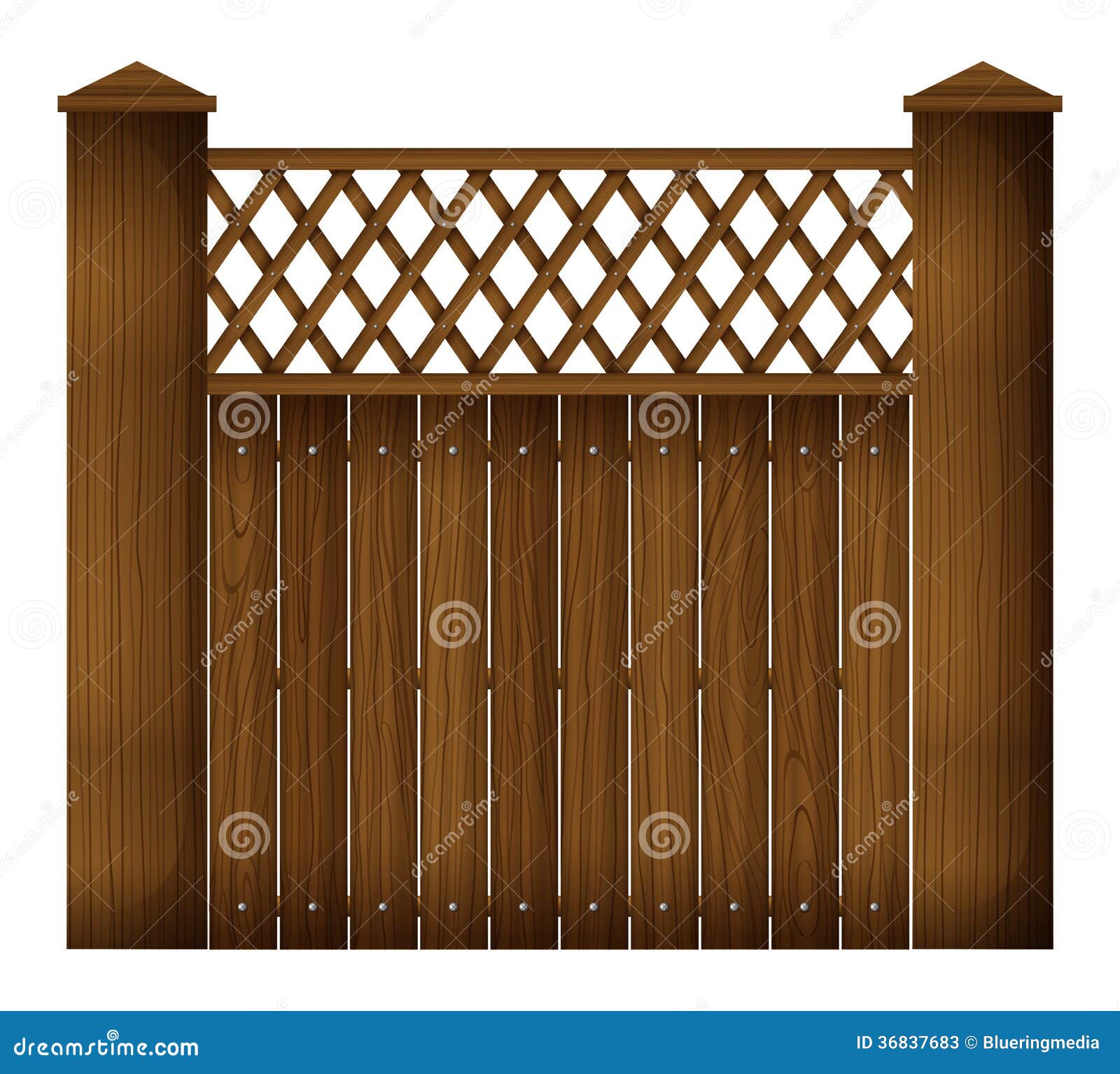 A wooden gate stock vector. Illustration of graphic, division - 36837683