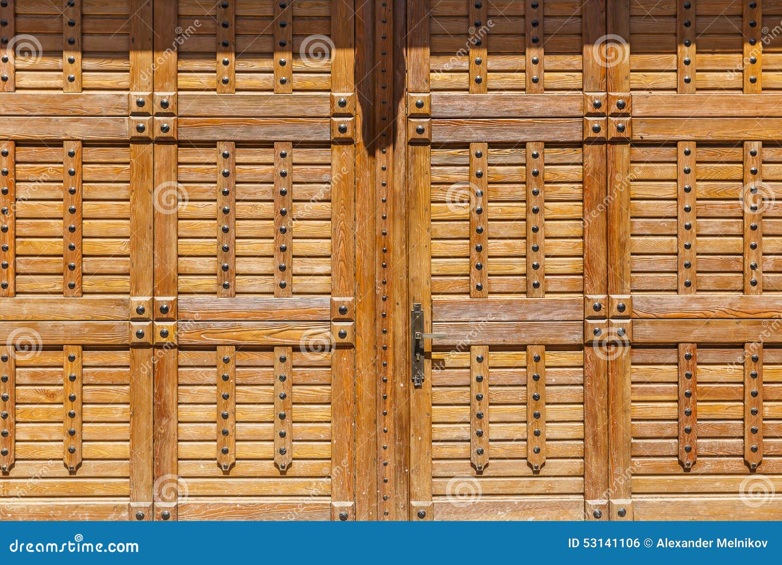 Wooden Gate with Large Rivets Stock Photo - Image of azerbaijan, wooden ...