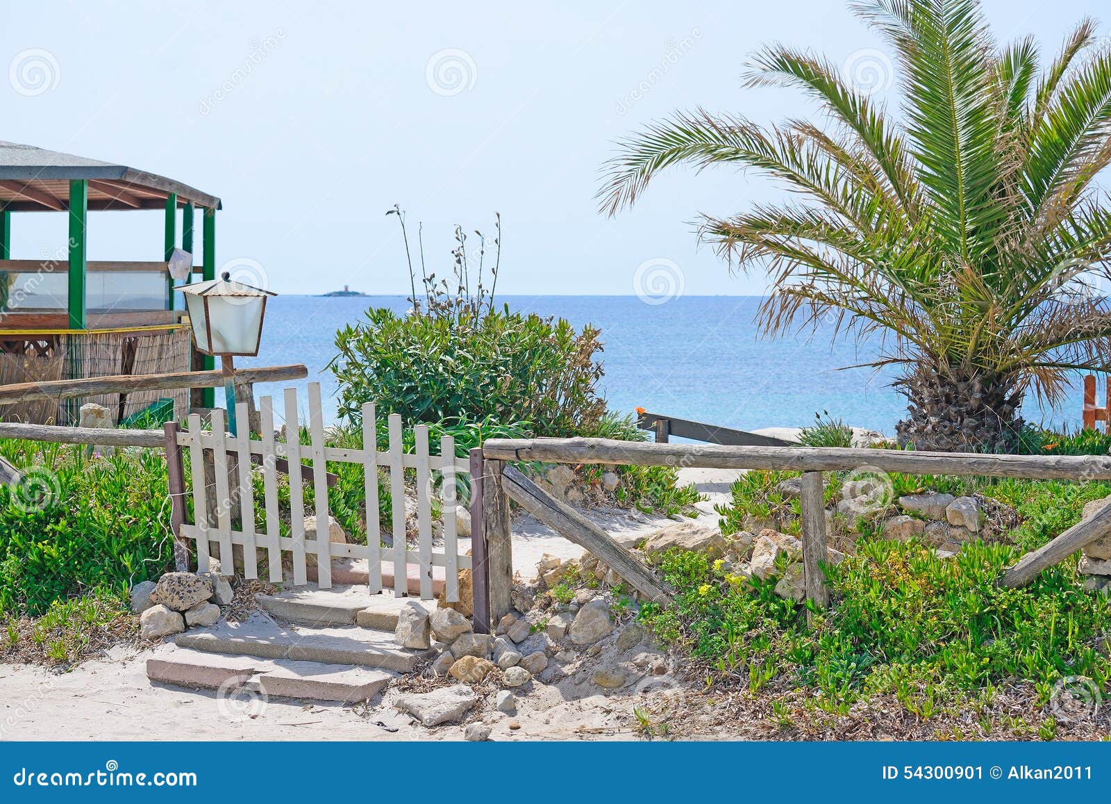 Wooden Gate in a Tropical Resort Stock Image - Image of peaceful ...