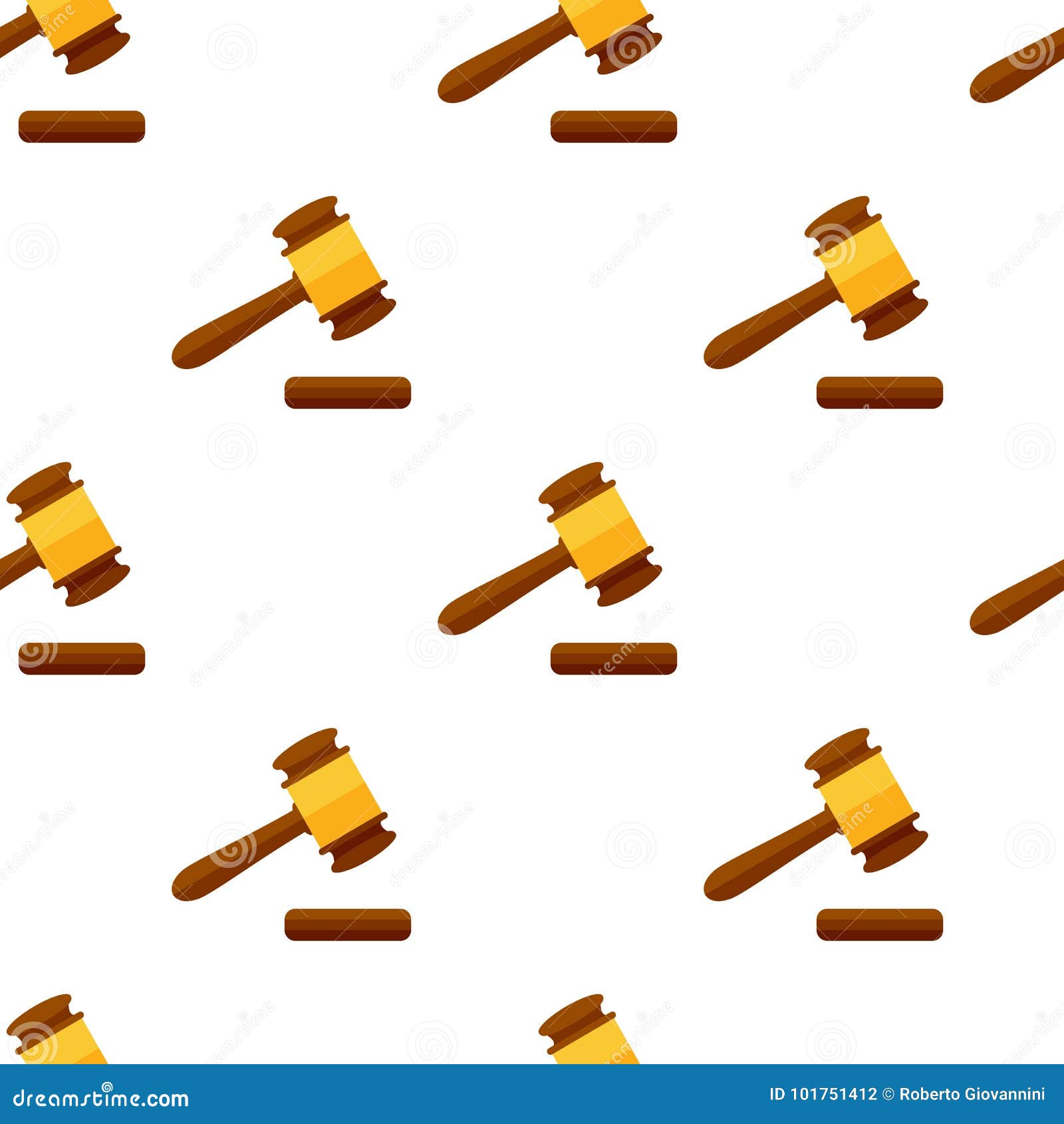 Wooden Gavel Flat Icon Seamless Pattern Stock Vector - Illustration of ...