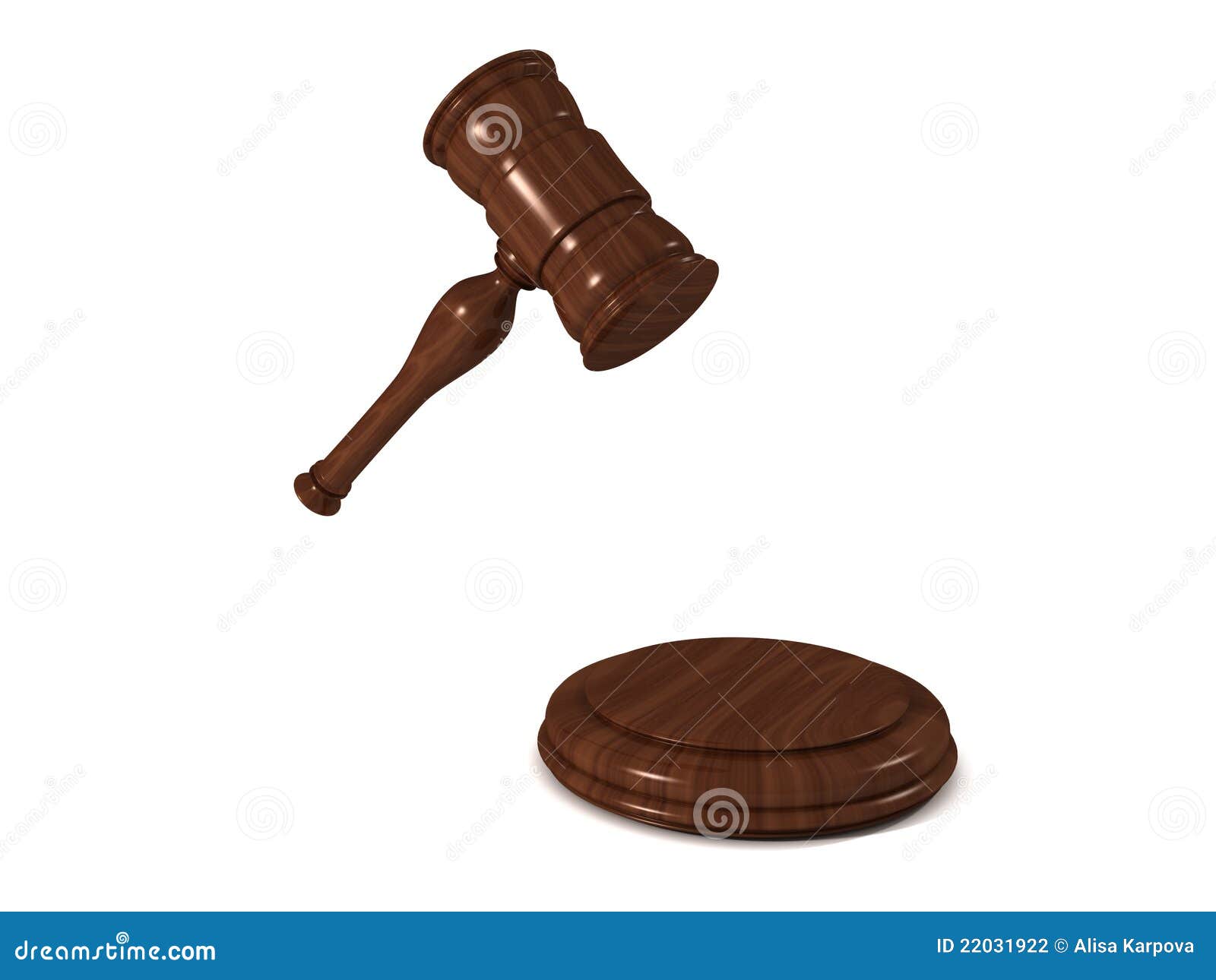 Wooden Gavel Hammer on White Background Stock Illustration ...