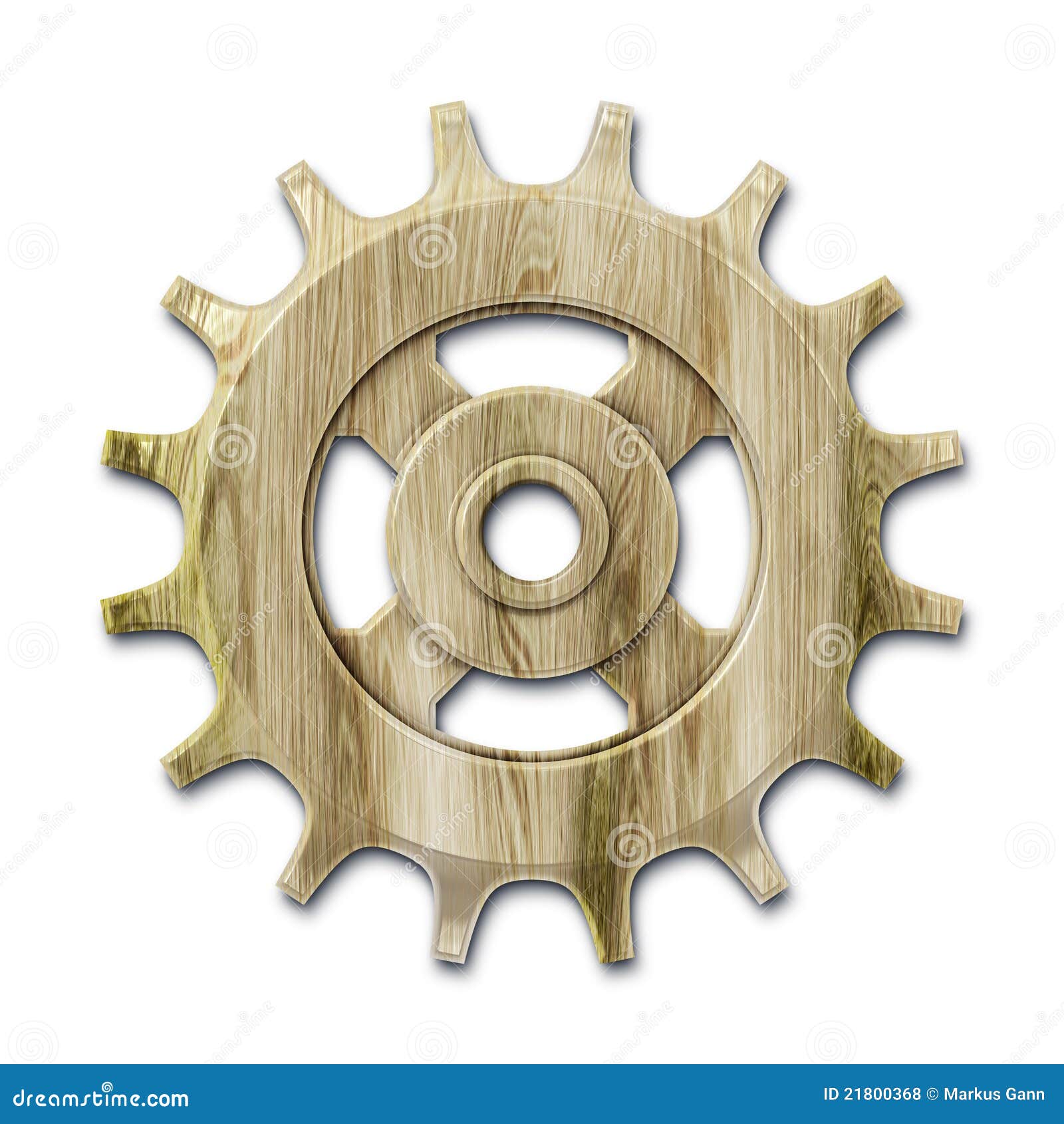 Wooden gear stock illustration. Illustration of white - 21800368