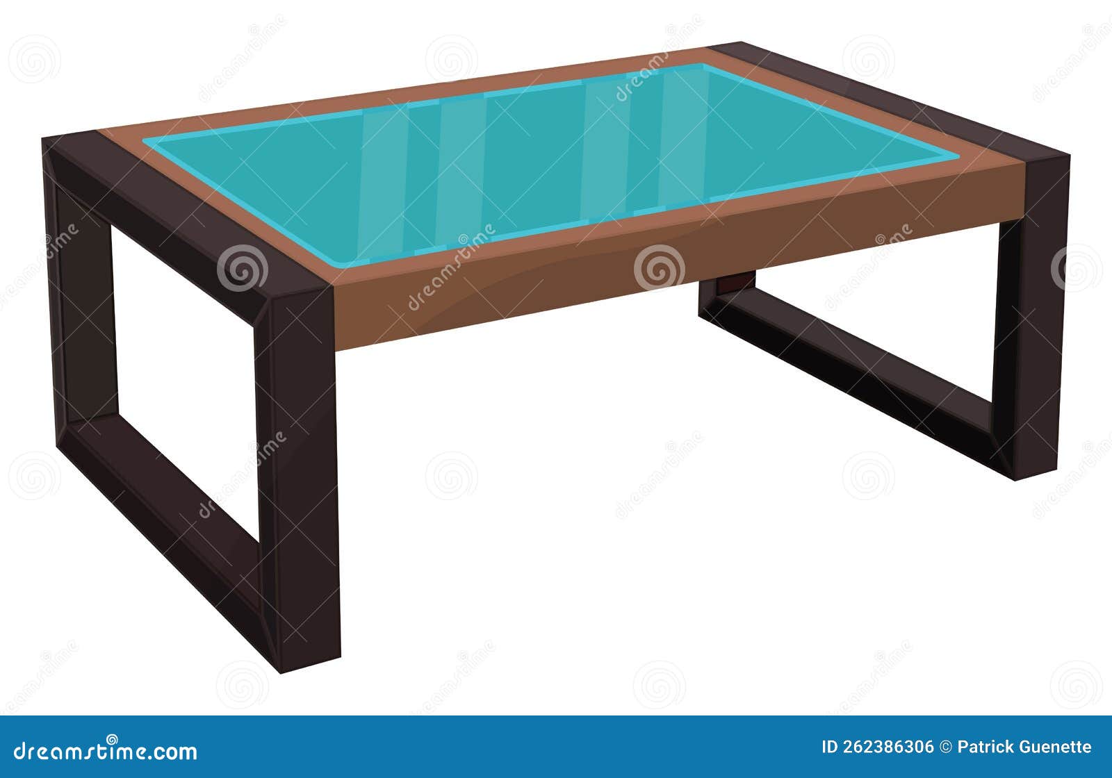 Wooden glass table, icon stock vector. Illustration of black - 262386306