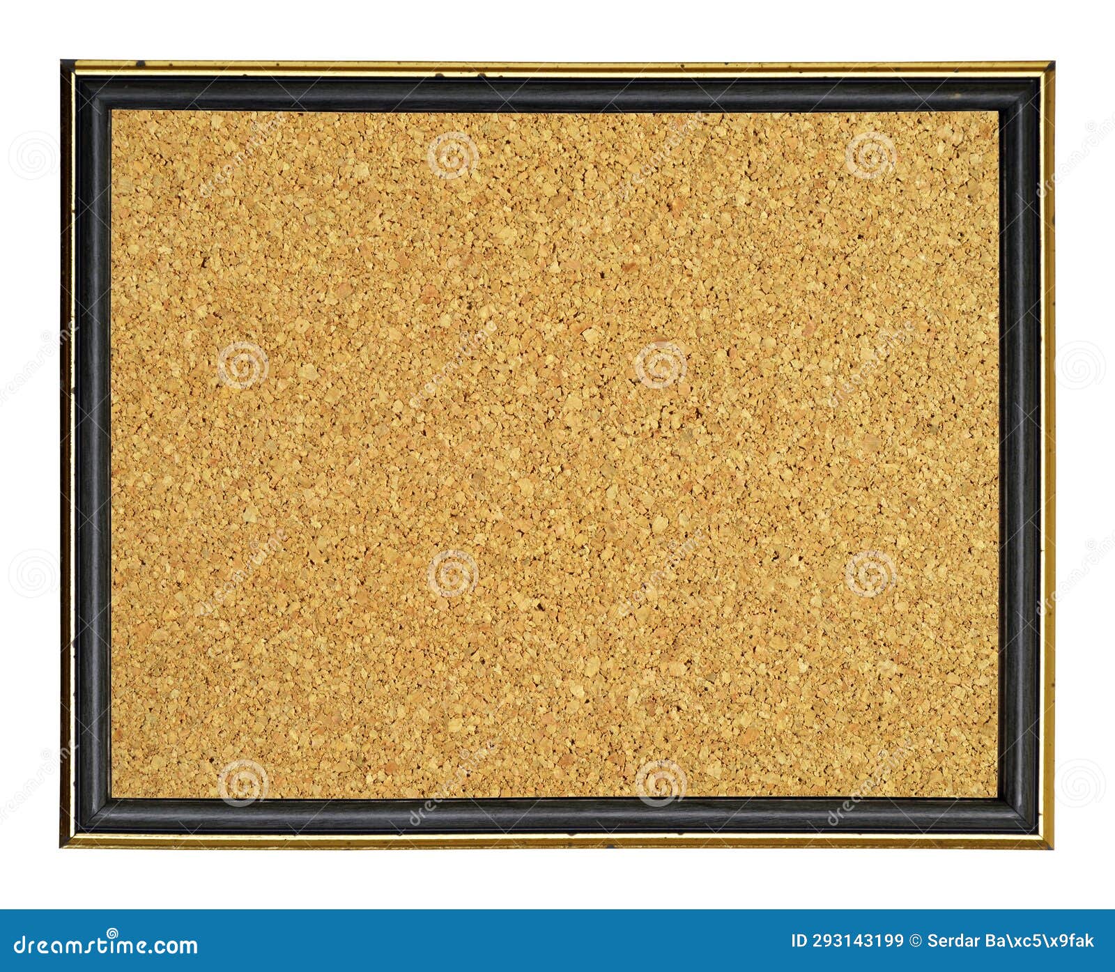 Wooden and Gold Gilded Ornamental Frame with Rectangular Cork Board ...