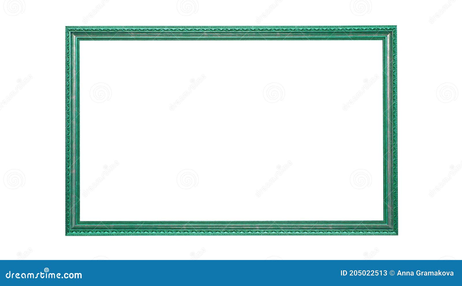 Wooden Green Frame for Paintings. Isolated on White Stock Image - Image ...