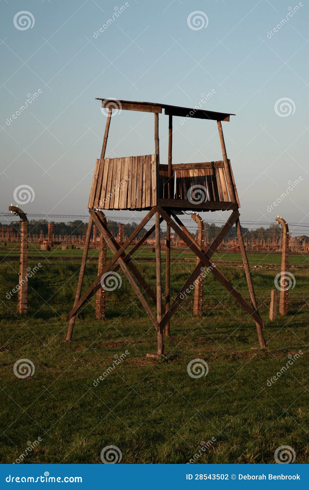 Wooden Guard Watch Tower, Auschwitz Editorial Photography - Image of ...
