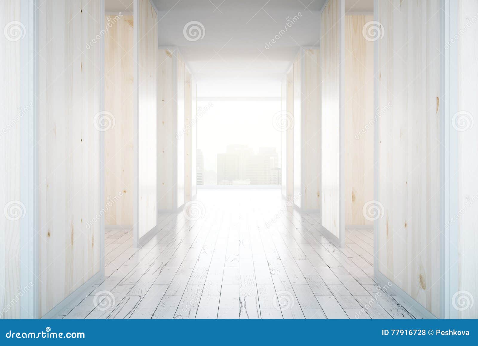 Wooden hall interior stock illustration. Illustration of business ...