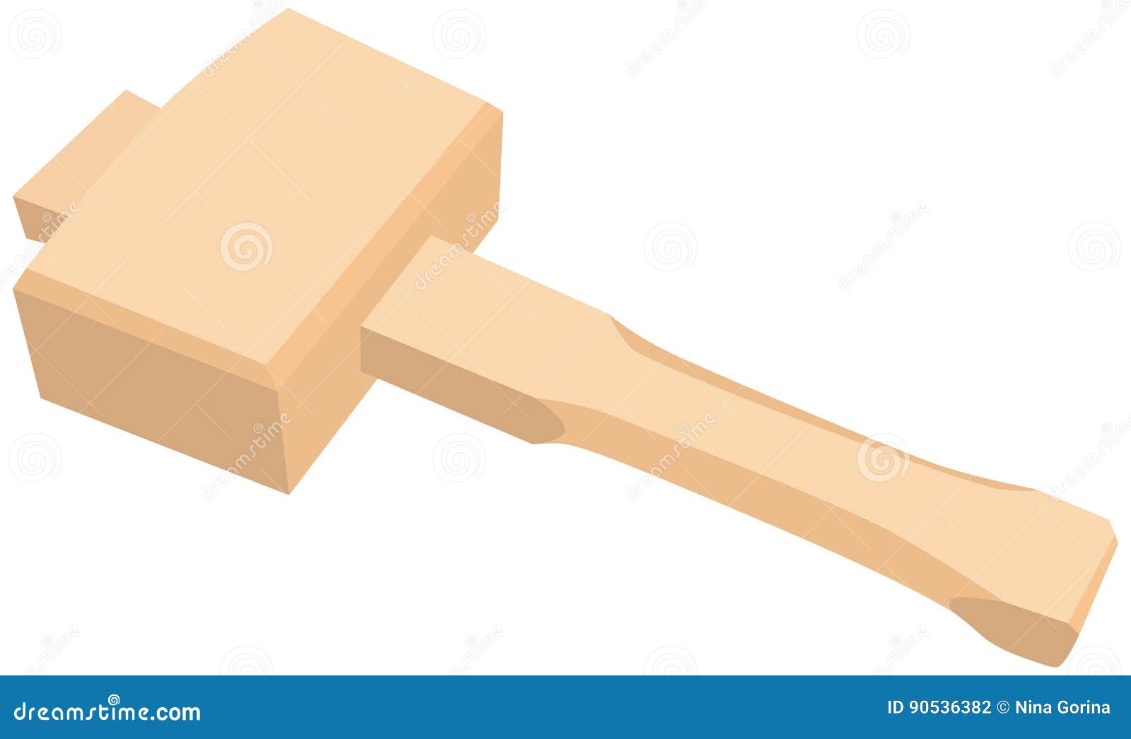 Wooden Hammer for Carpentry Stock Vector - Illustration of isolated ...