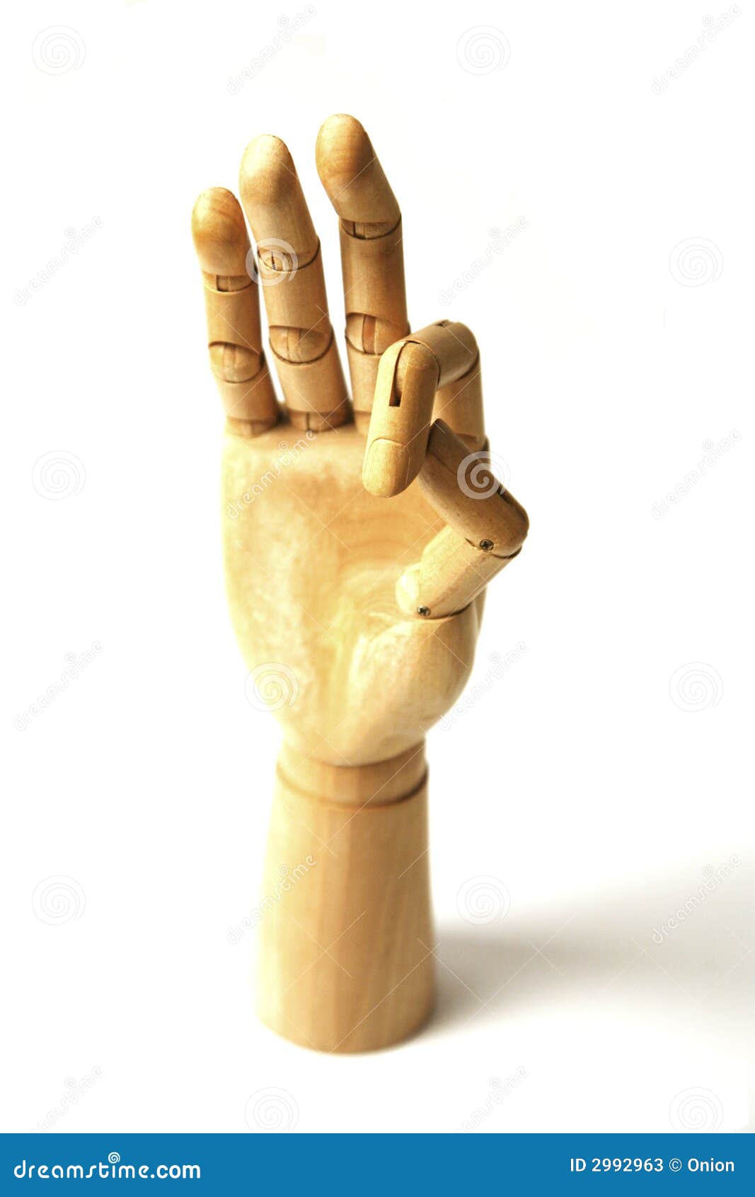 Wooden Hand In A Open Hands Pose For Use In Designs And Layouts Stock ...