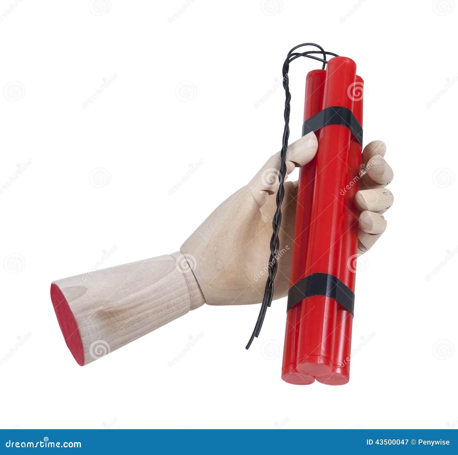 Wooden Hand Holding Dynamite Stock Image - Image of touch, hold: 43500047
