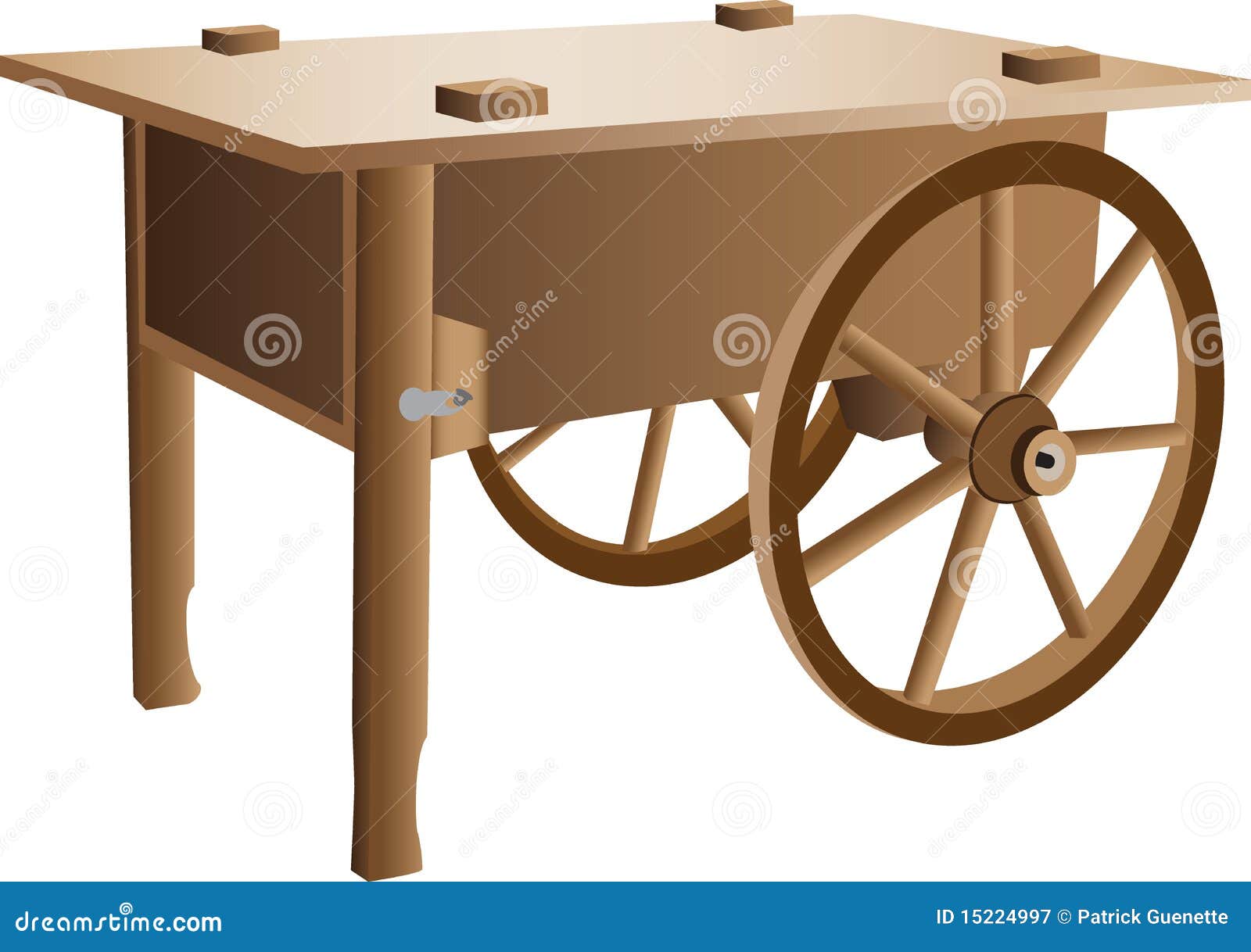 Wooden Handcart Illustration Stock Vector - Illustration of handcart ...