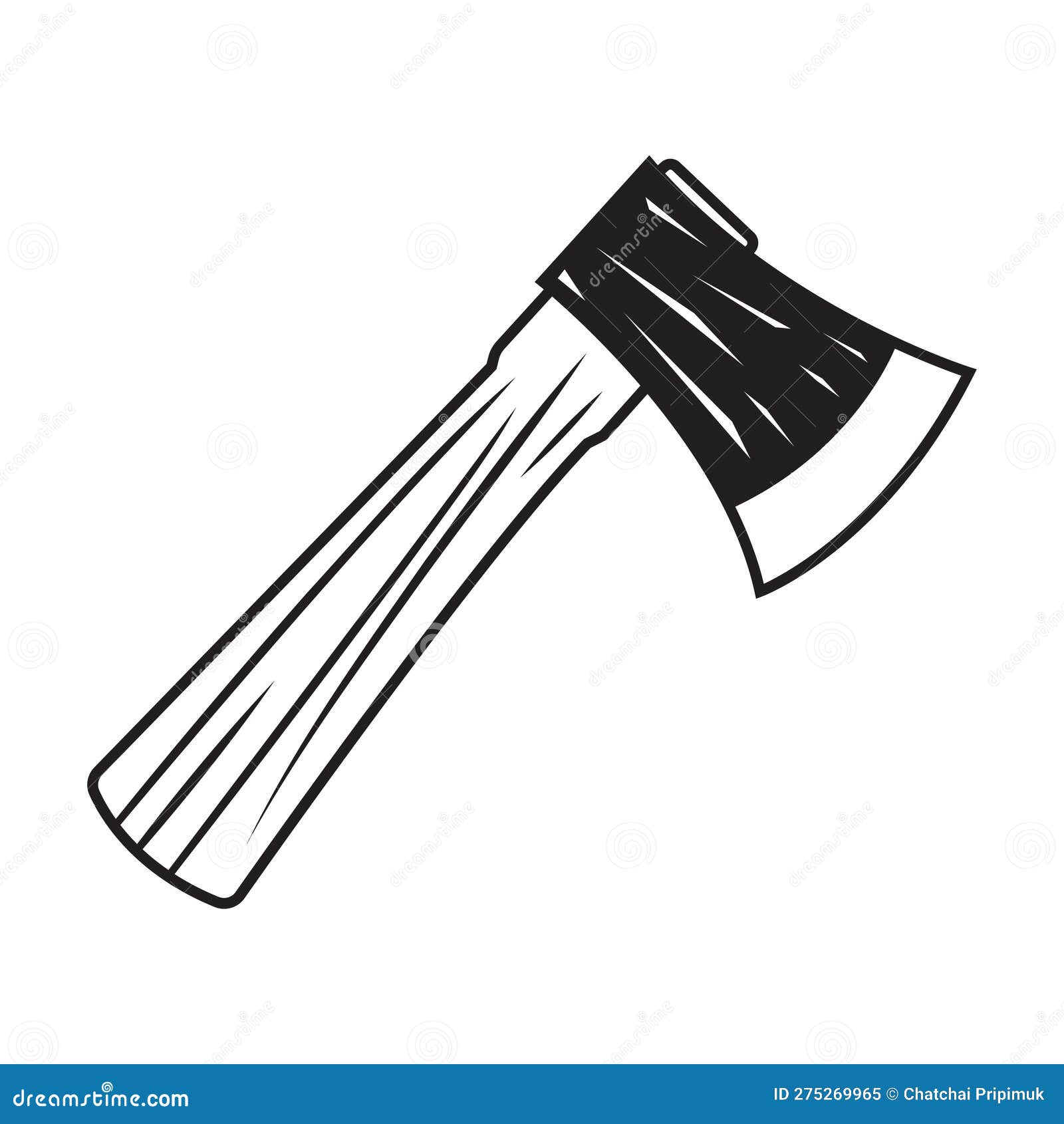 Wooden handle ax drawing stock vector. Illustration of work - 275269965