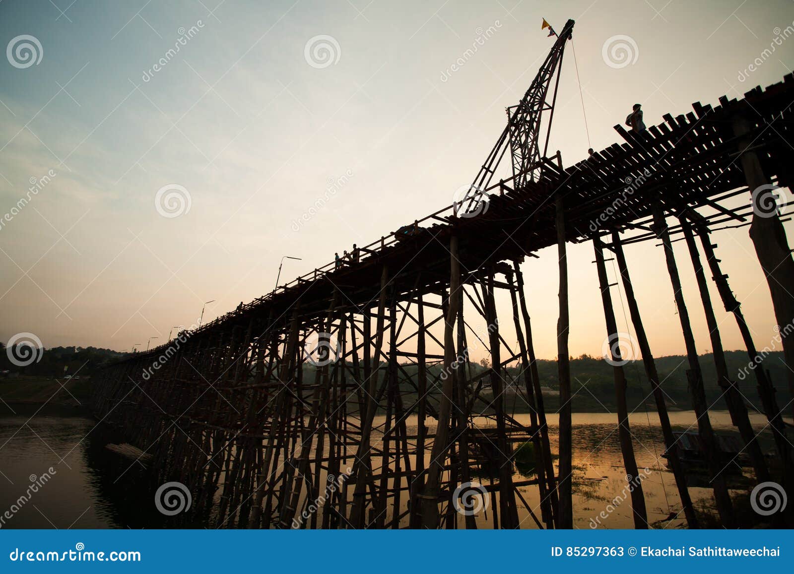 Wooden handmade Bridge stock image. Image of landscape - 85297363