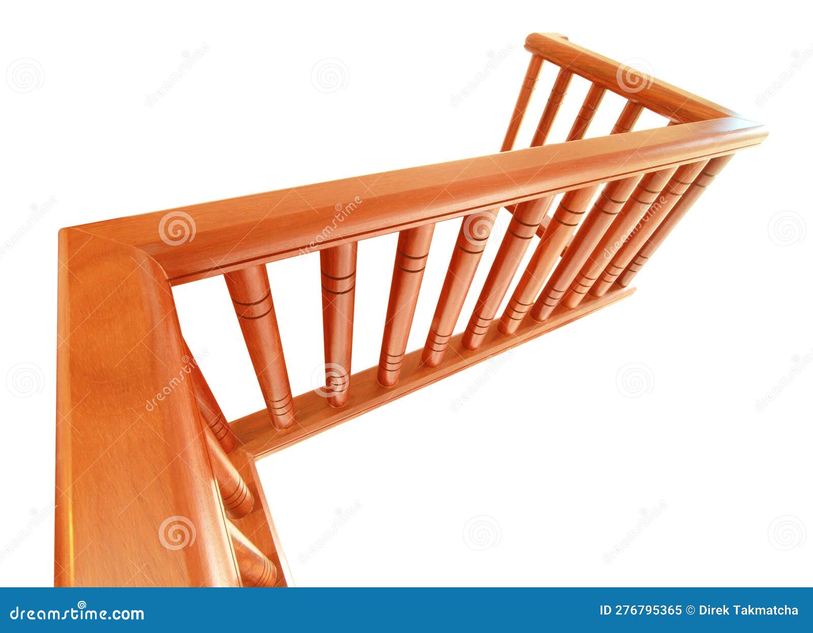 Wooden handrail isolated stock image. Image of brown - 276795365