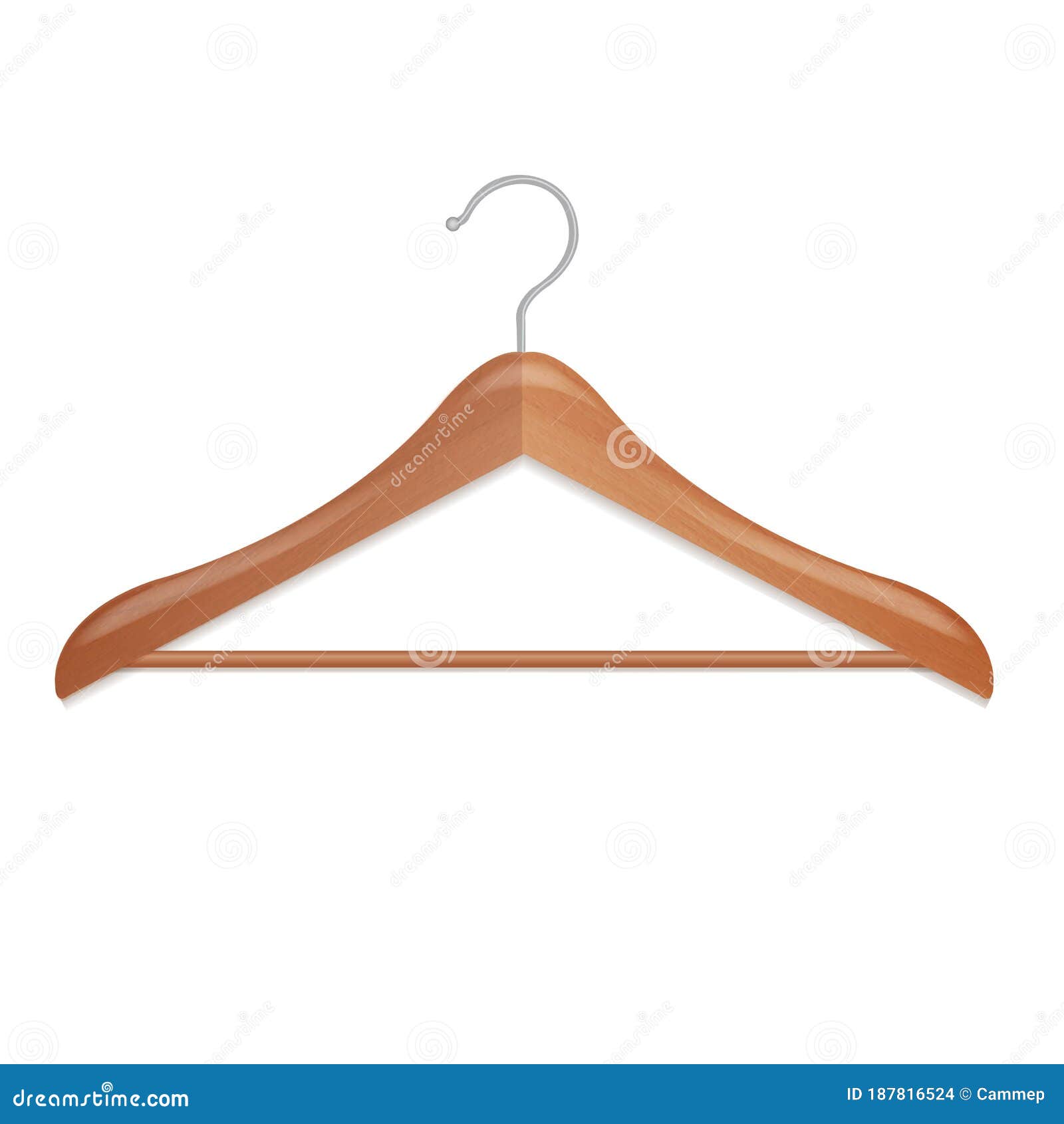 Wooden Hanger Isolated White Background Stock Vector - Illustration of ...