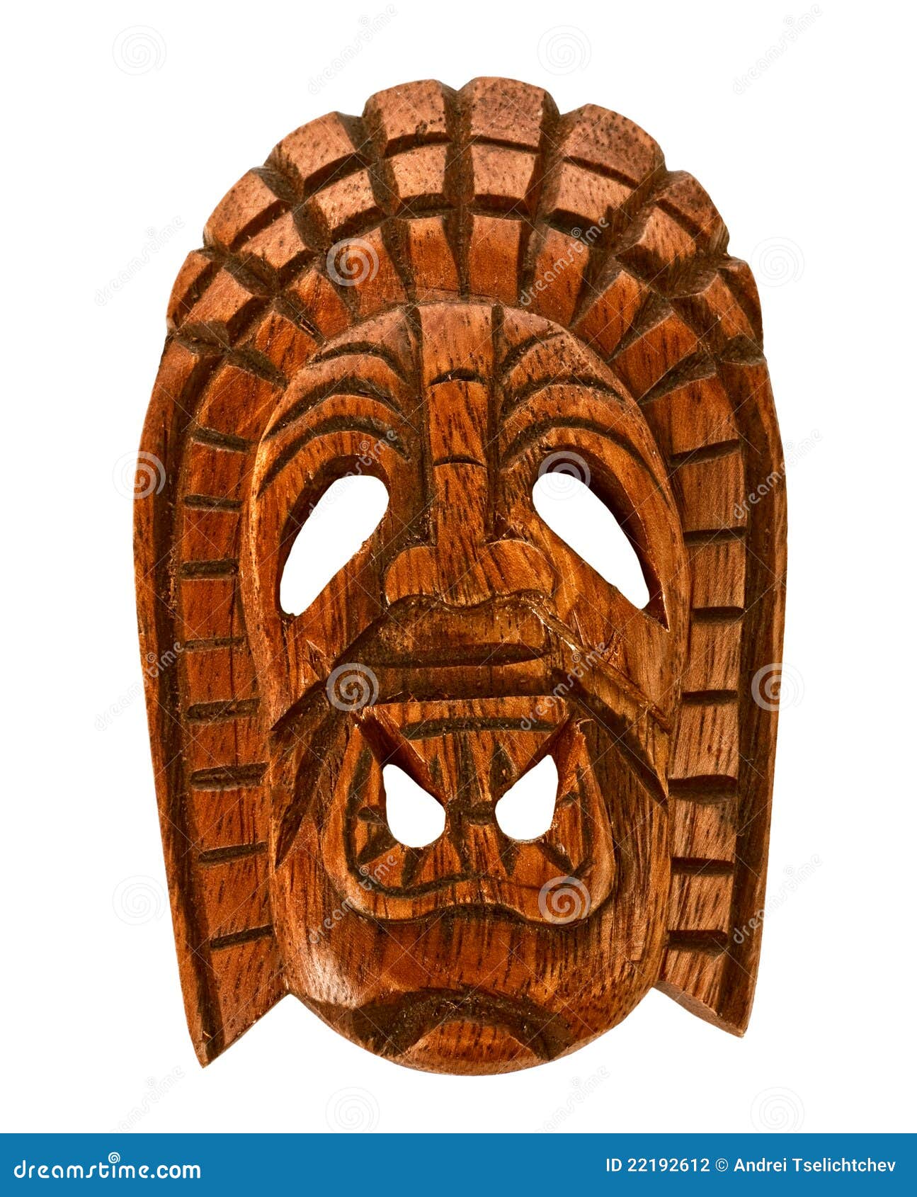 Wooden Hawaiian mask stock photo. Image of statue, isolated - 22192612
