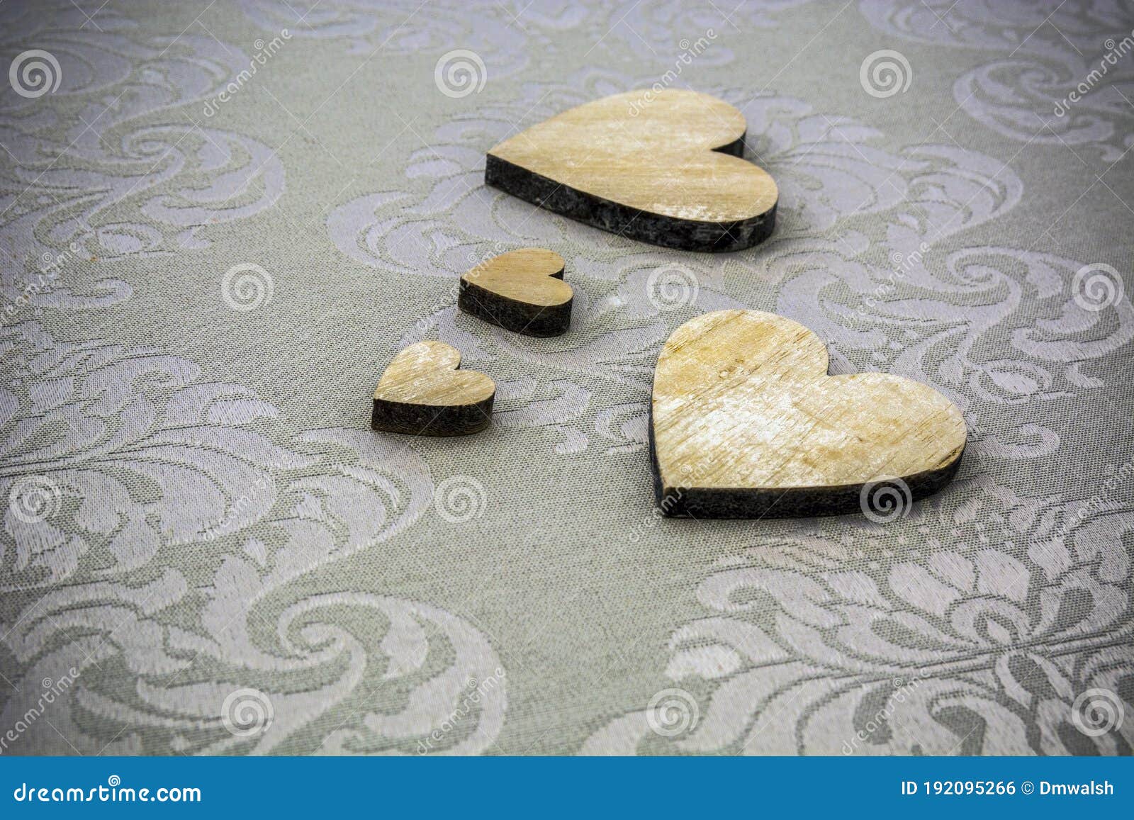 Wooden Heart Decorations on a Table Colour Version 2 Stock Photo ...