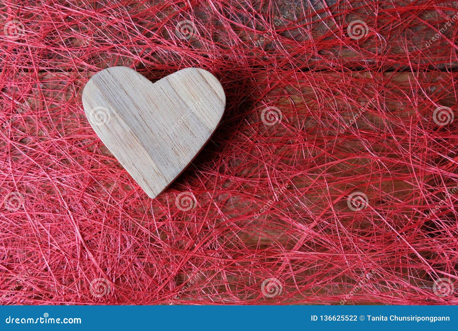 Wooden Heart on Red String Texture. Backdrop for Valentine S Day Stock ...