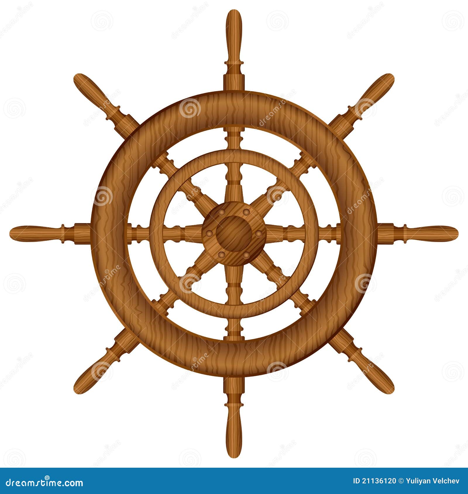 Helm Wheel Icon In Comic Style. Navigate Steer Cartoon Vector ...