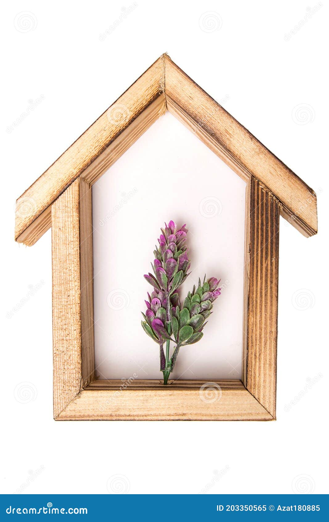 Wooden Hexagonal Wall Decorative Frame with an Artificial Flower in the ...