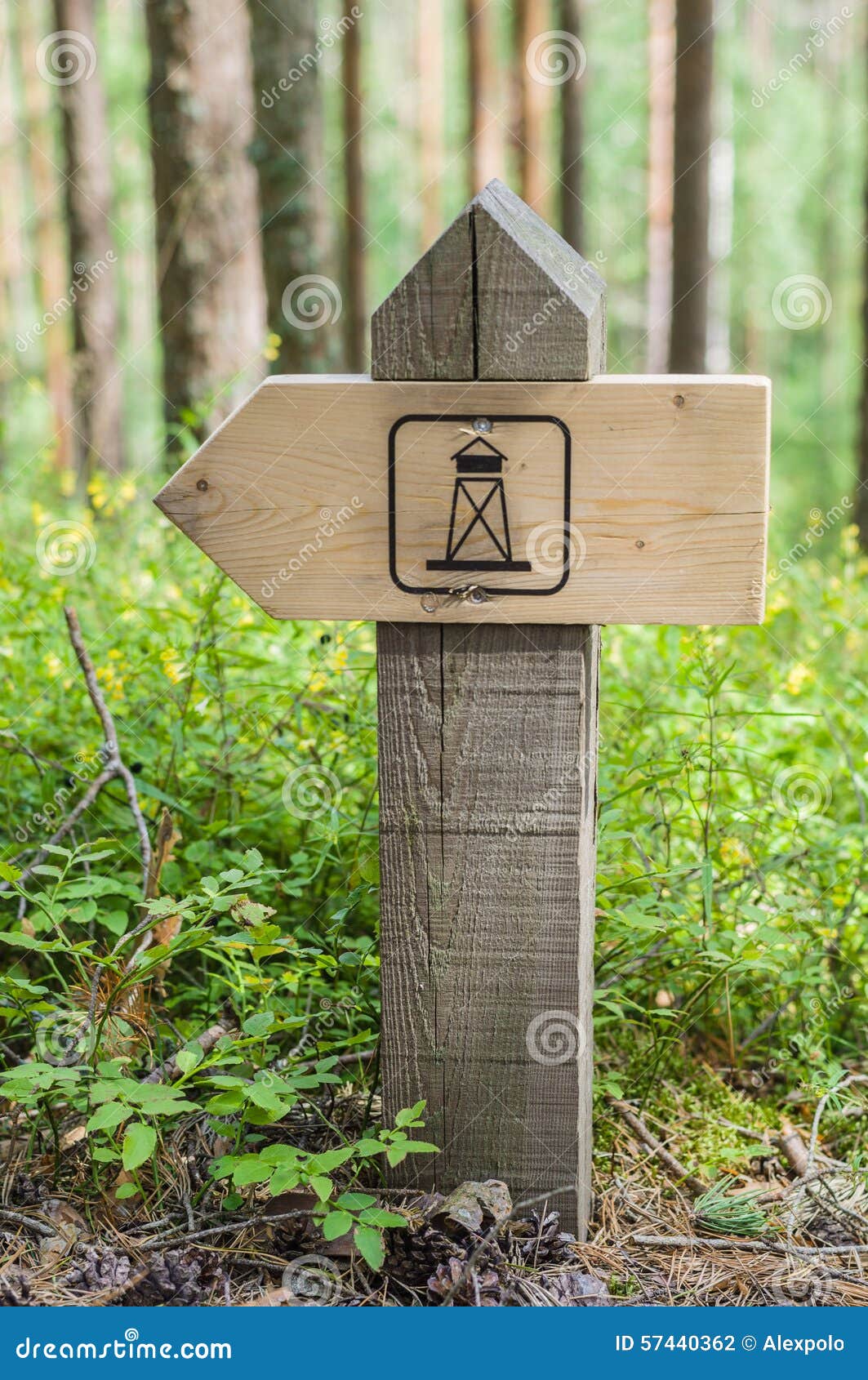 Wooden Hiking Trail Guidepost of Landmark Stock Photo - Image of ...