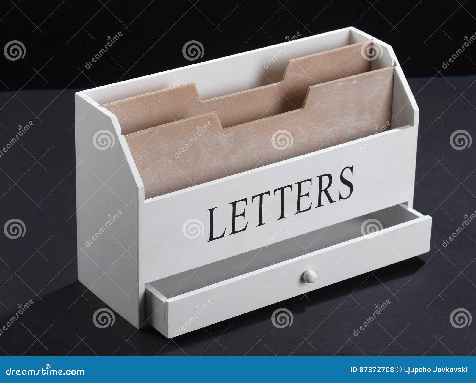 Wooden holder for letters stock photo. Image of home - 87372708