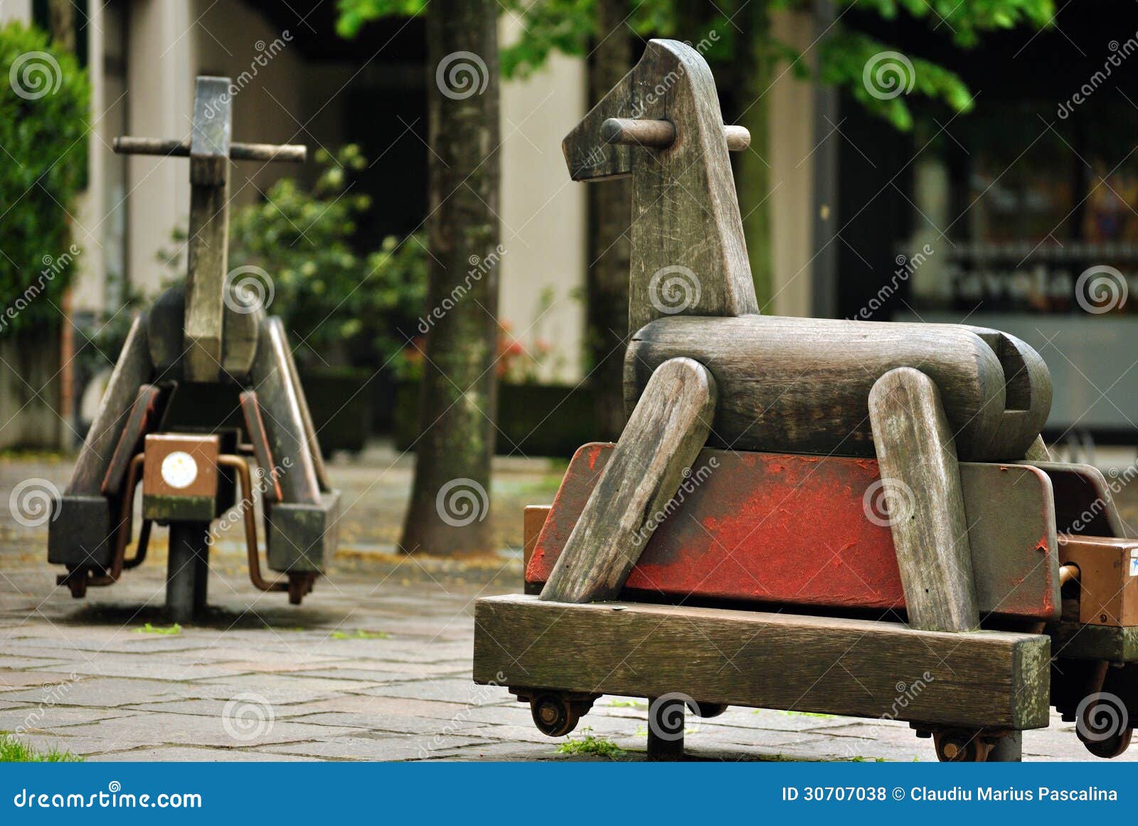 Wooden horse swing stock photo. Image of clipping, swing - 30707038