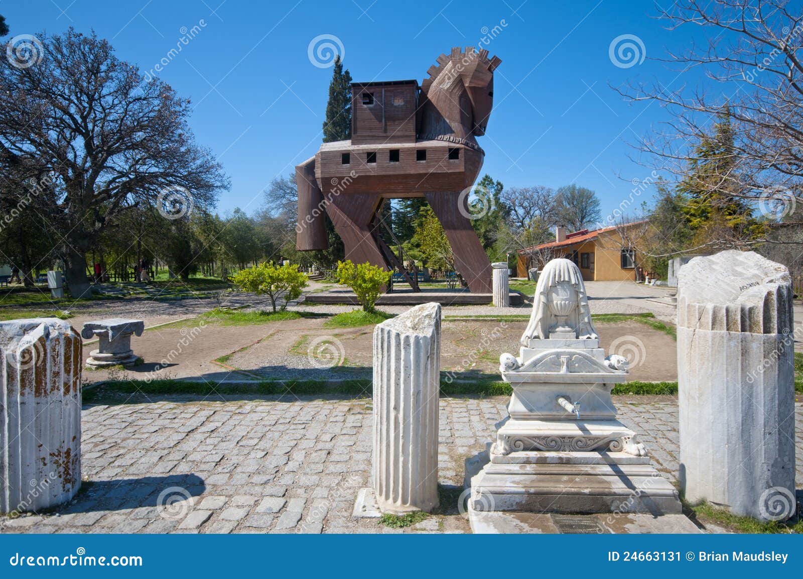 The Wooden Horse of Troy, Turkey Stock Image - Image of greece, edifice ...