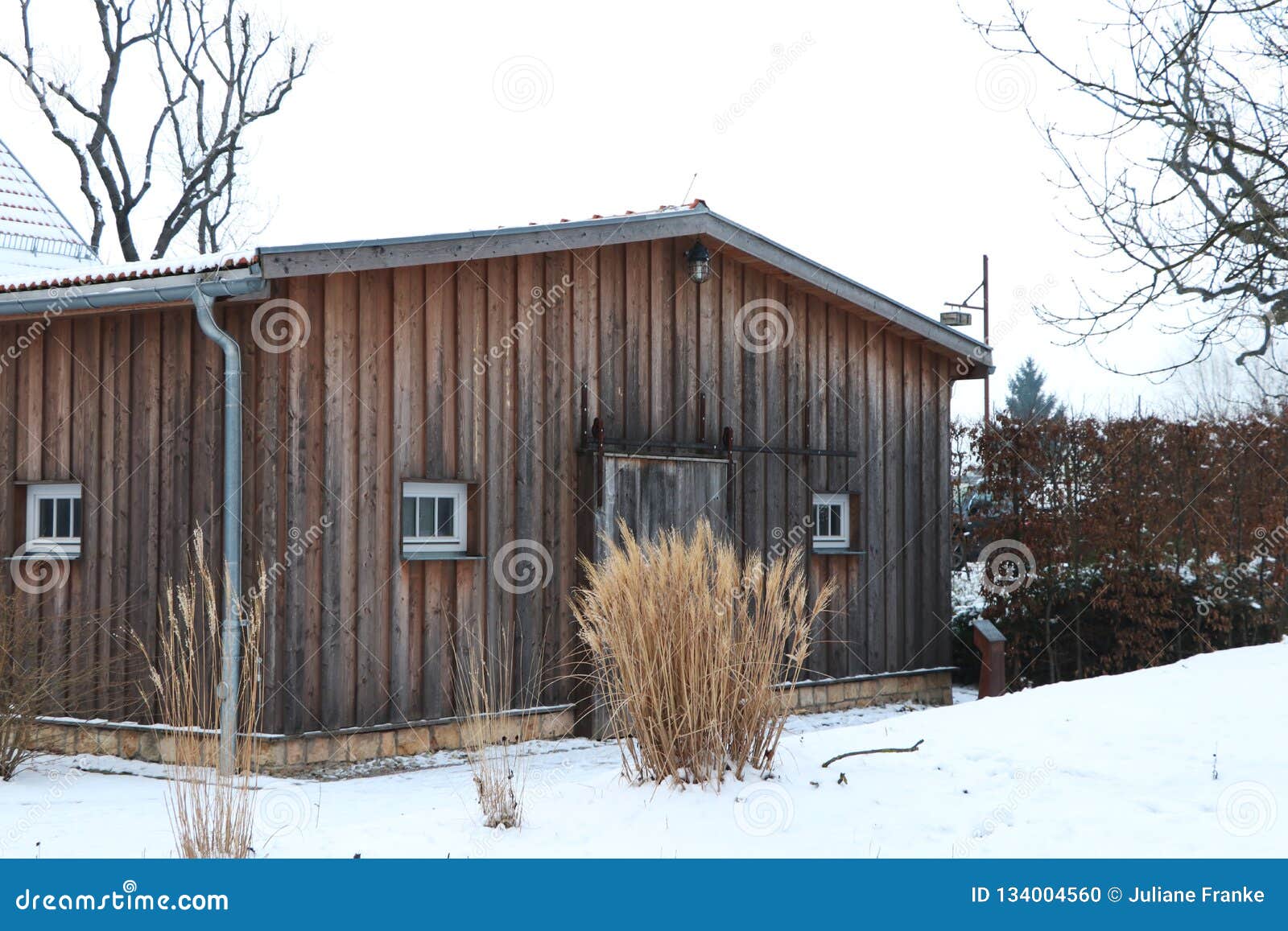 Wooden Hotel in Winter with Snow Stock Photo - Image of resort, winter ...