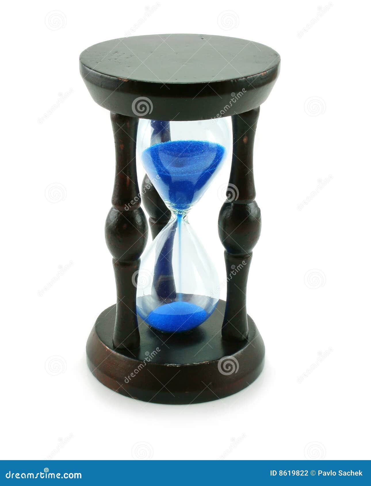 Wooden hourglass isolated stock photo. Image of hour, hardwood - 8619822