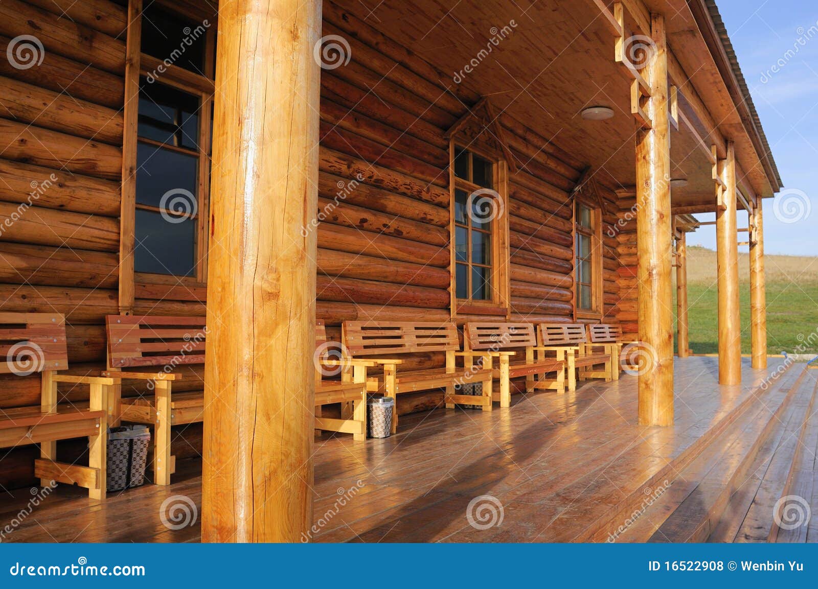 Wooden house stock photo. Image of homes, golden, corridors - 16522908