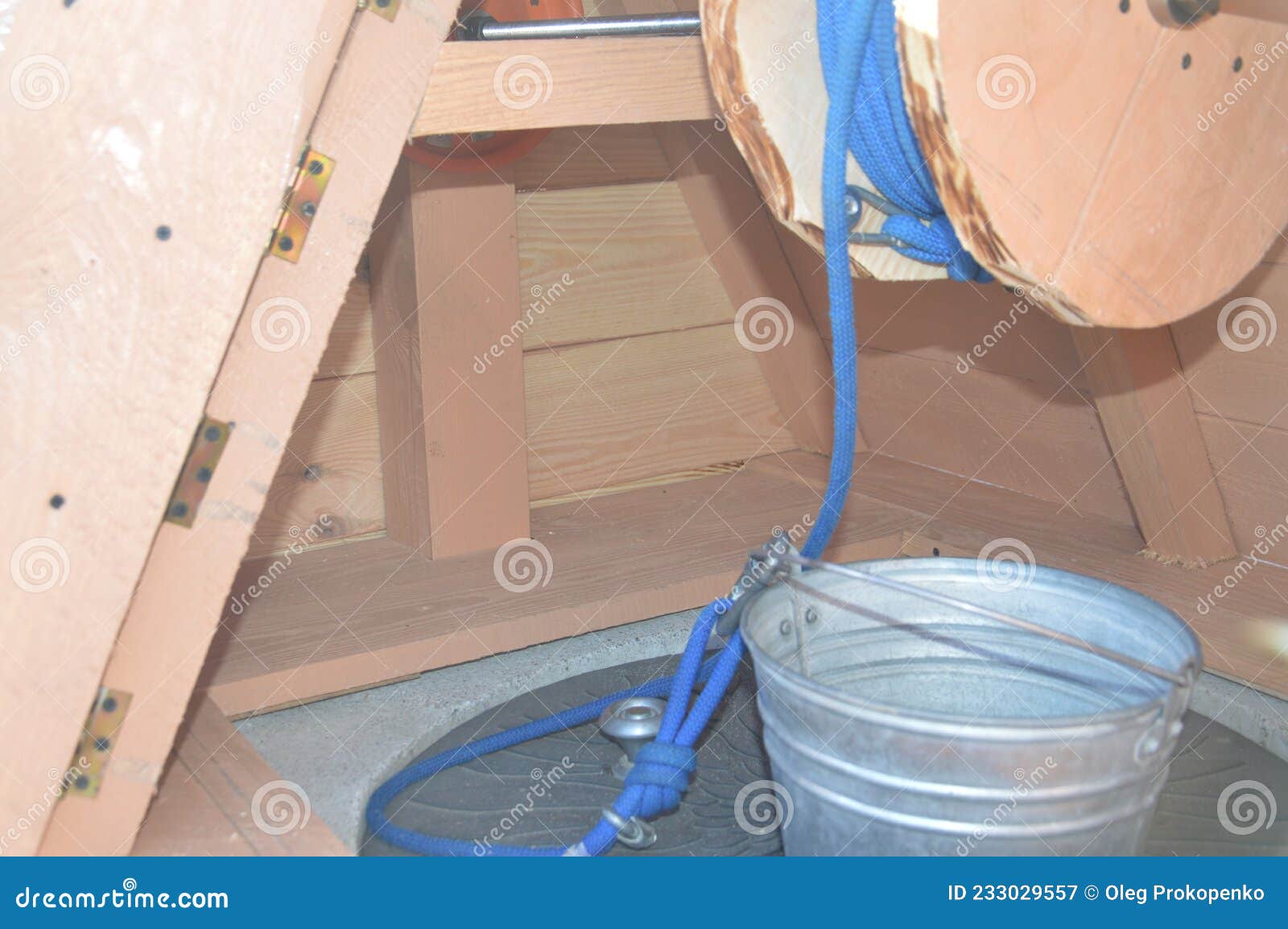 Wooden House for Drinking Water Well Stock Image - Image of countryside ...