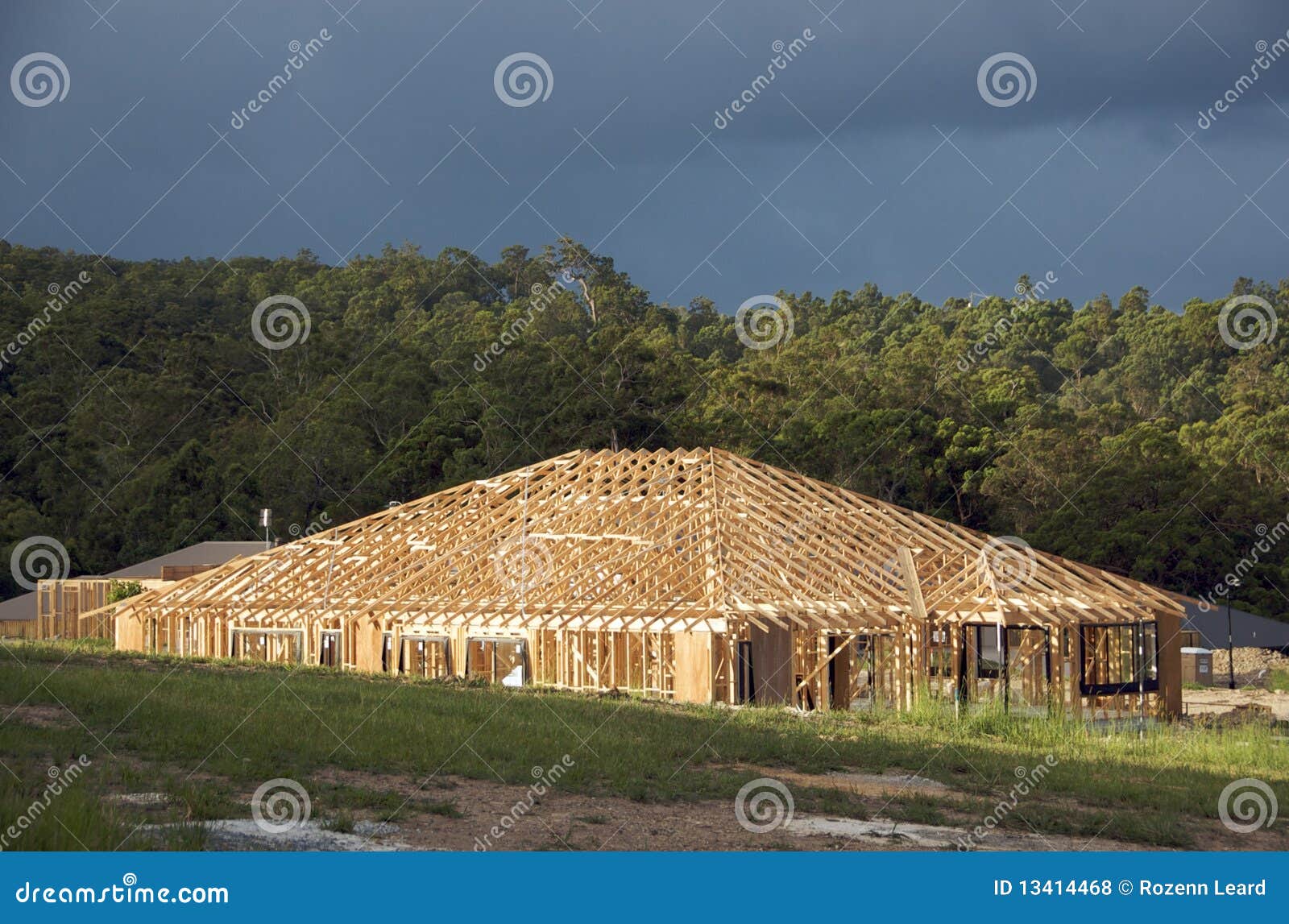 Wooden house frame stock photo. Image of development - 13414468