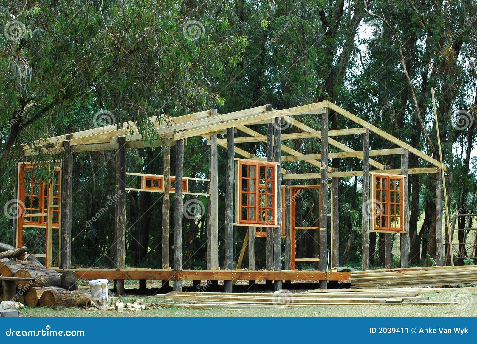 Wooden house frame stock image. Image of exterior, timber - 2039411