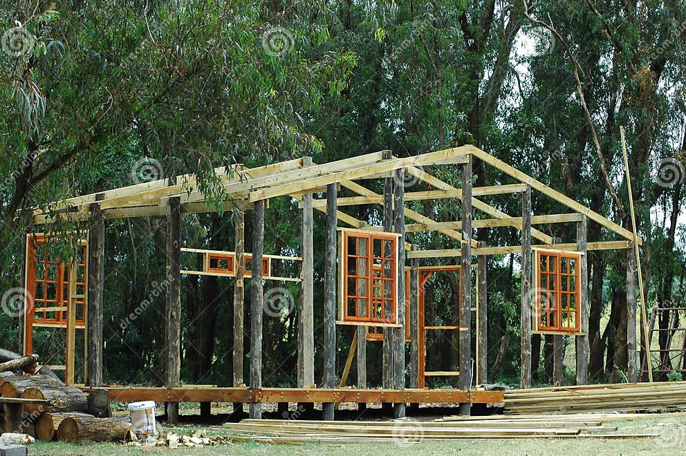 Wooden house frame stock image. Image of exterior, timber - 2039411