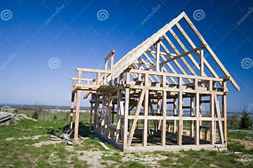 Wooden house frame stock image. Image of building, saturated - 4986319