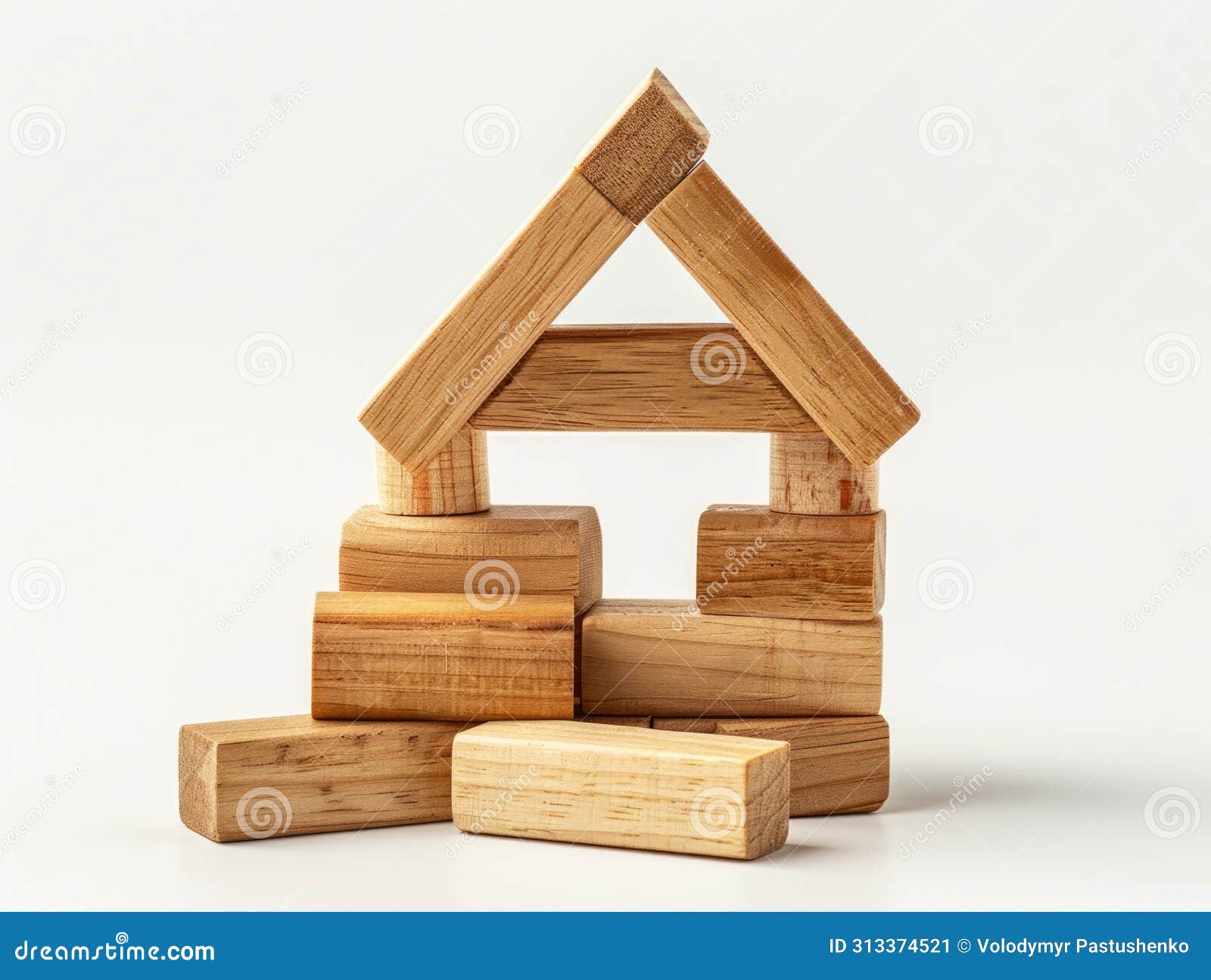 A Wooden House Made of Blocks Stock Image - Image of blocks, pyramid ...