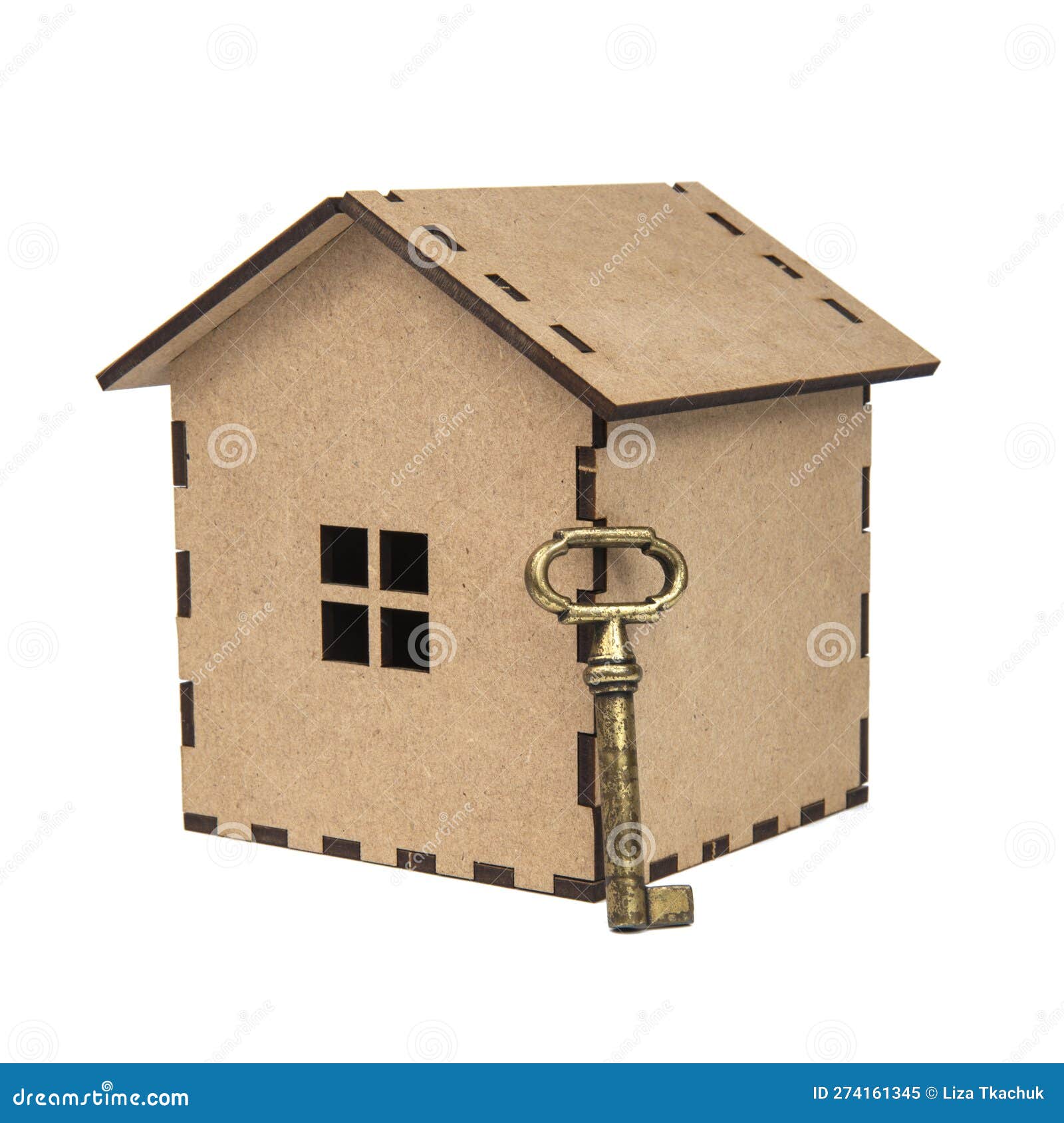 Wooden House Shape Isolated on White Background with Clipping Path ...