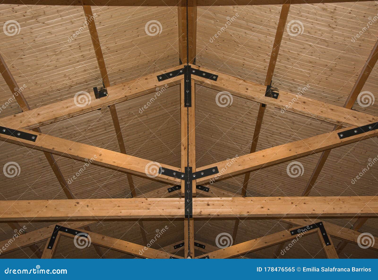Wooden House Structure, Squares and Pillars Stock Image - Image of ...