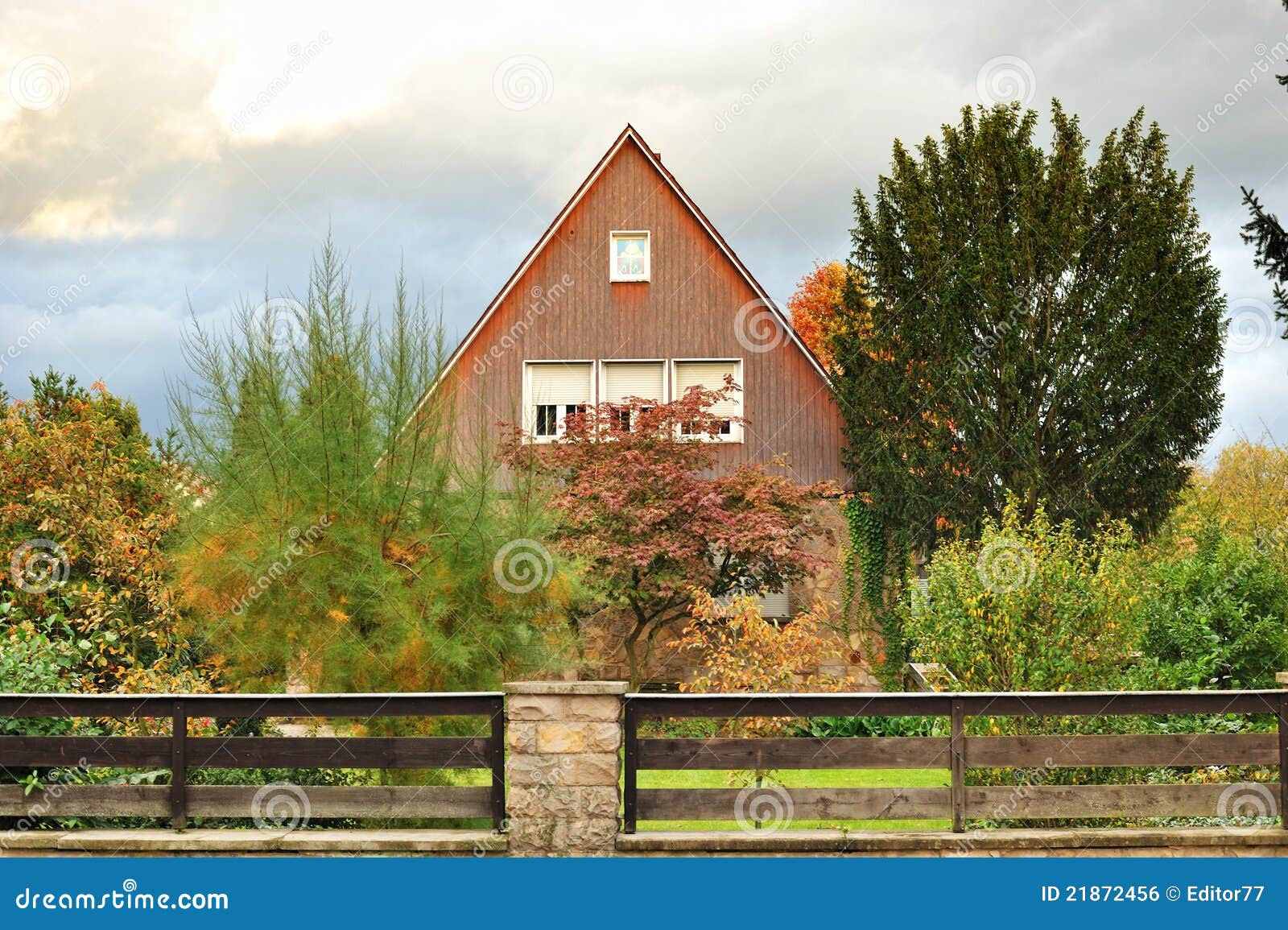 Hidden Wooden House Surrounded by the Trees Stock Photo - Image of ...
