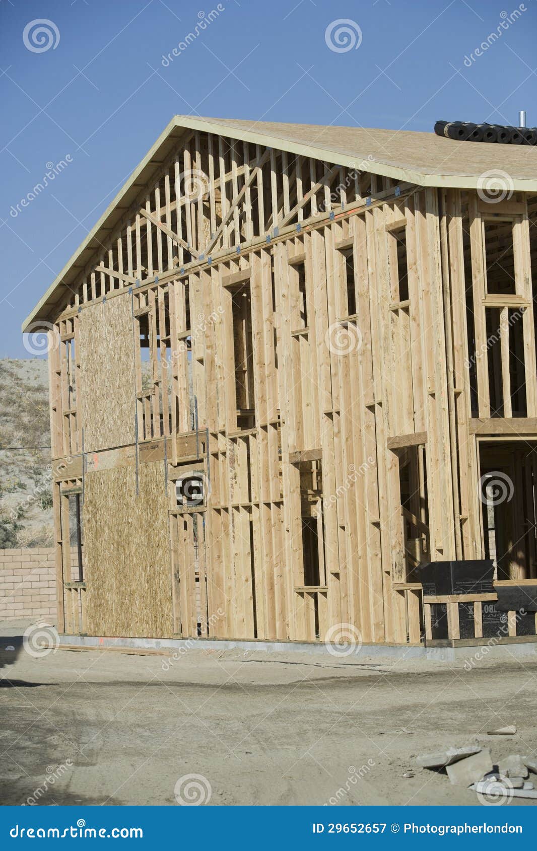 Wooden House Under Construction Stock Image - Image of renovation ...