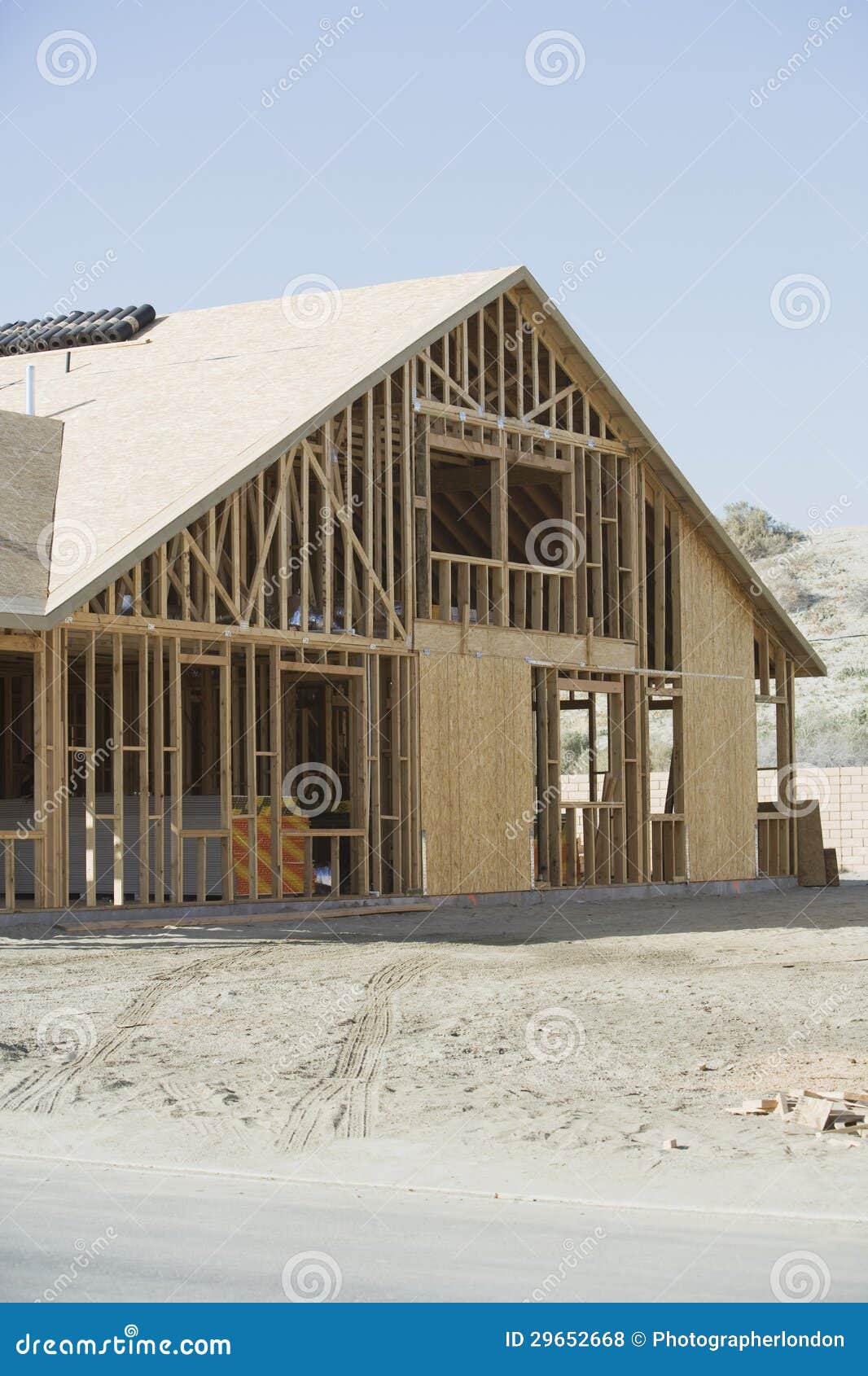 Wooden House Under Construction Stock Photo - Image of building ...