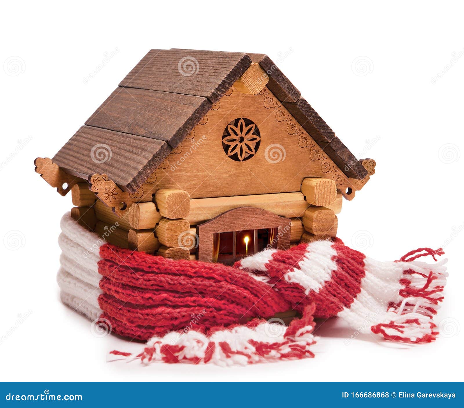 A Wooden House Wrapped in a Warm Knitted Scarf. Stock Photo - Image of ... A Wooden House Wrapped in a Warm Knitted Scarf. Stock Photo - Image of ...